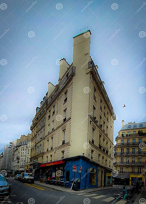Corner street in Paris stock photo. Image of tourism - 291046402