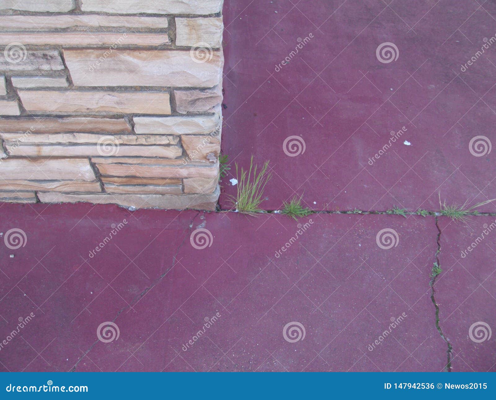 Tan Block Wall with Red Concrete Surface 2 Stock Photo - Image of ...
