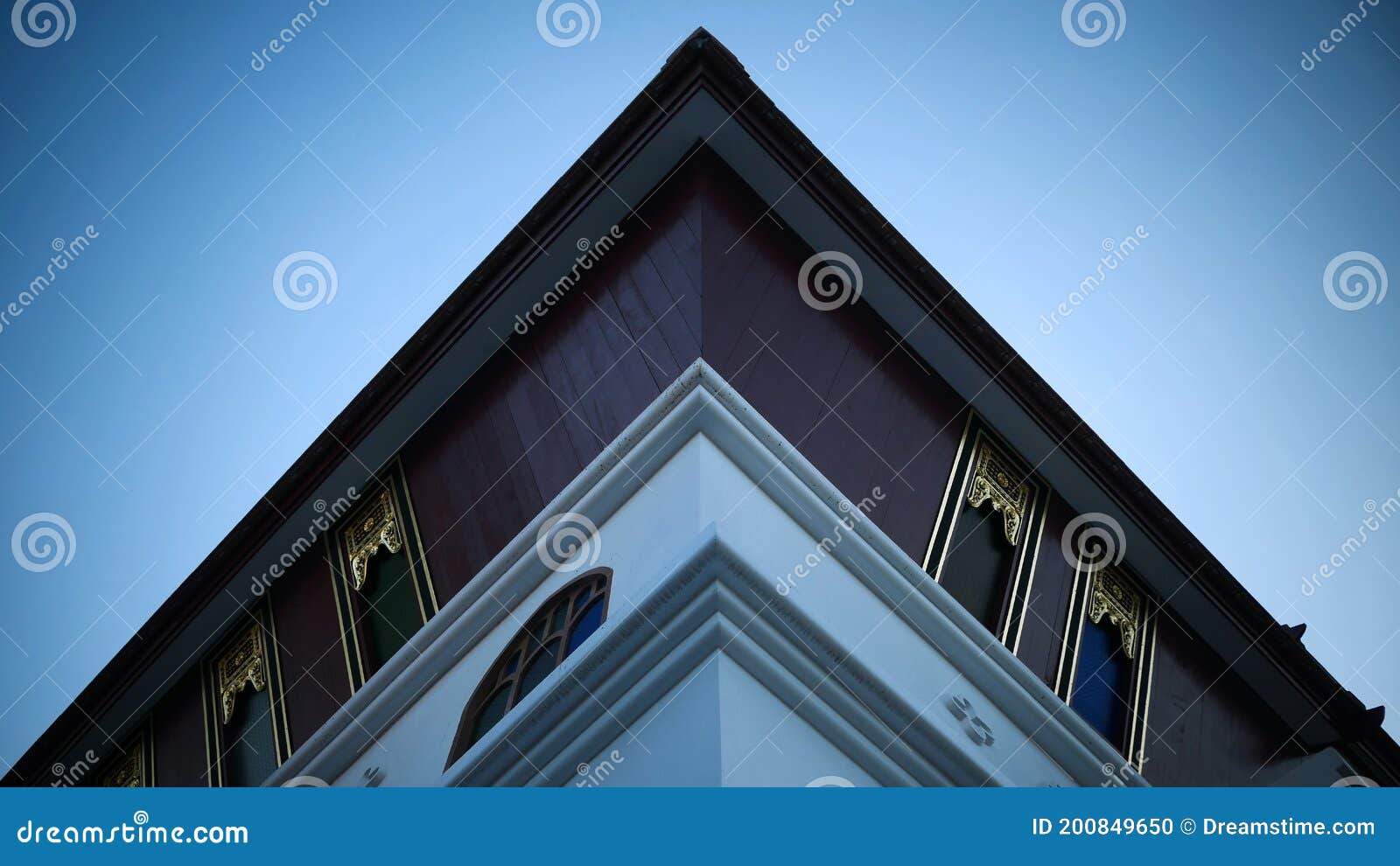The Corner of the Temple Roof is Perfectly Triangular Stock Photo ...