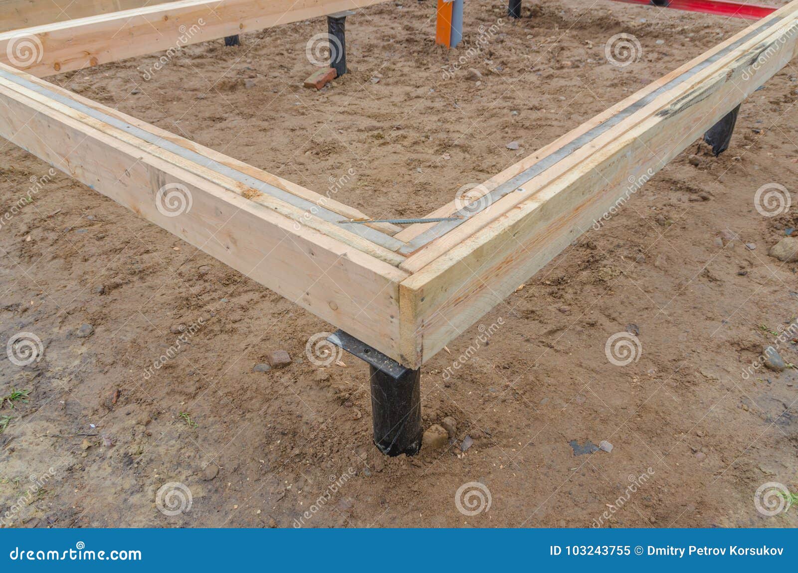 Corner Timber Framing of a House Under Construction Stock Image - Image ...
