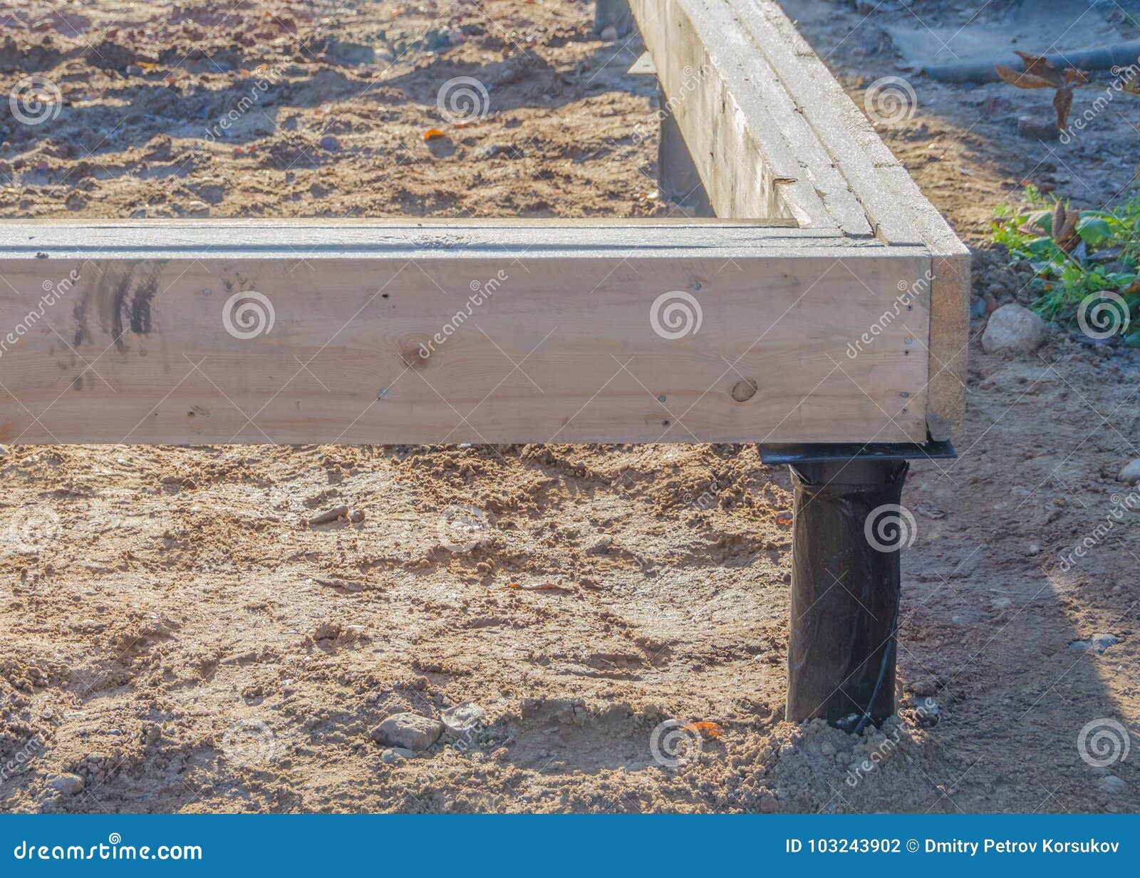 Corner Timber Framing of a House Under Construction Stock Photo - Image ...
