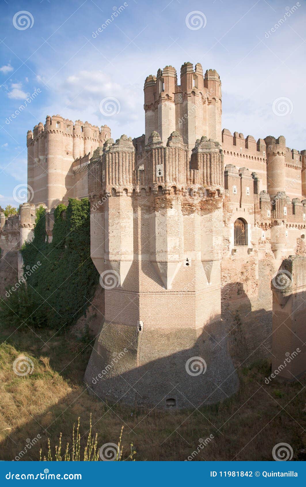 Corner Tower and Ditch of Coca Castle Stock Photo - Image of window ...