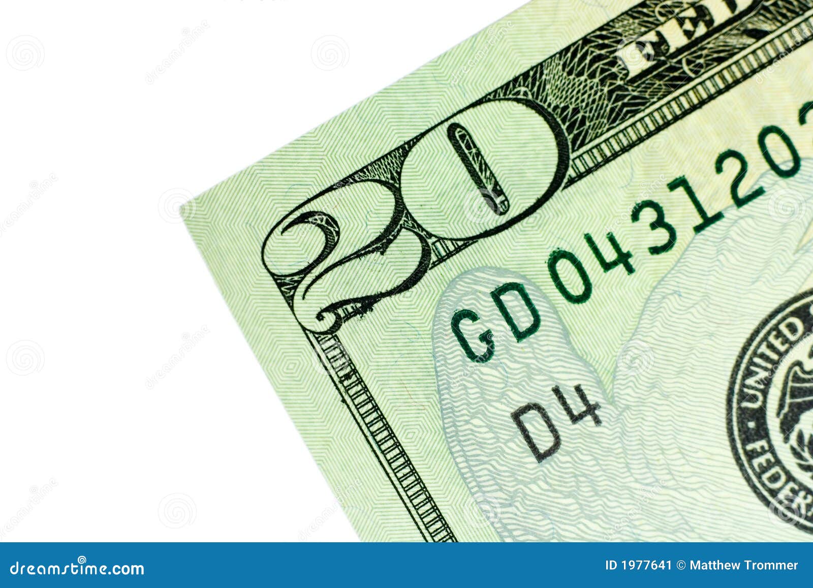 Corner of Twenty Dollar Bill Stock Image - Image of tourism, closeup ...