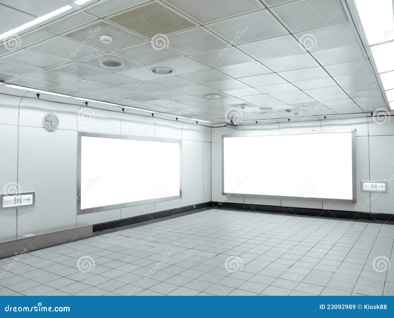 Corner of Underground Walkway Stock Image - Image of clean, modern ...