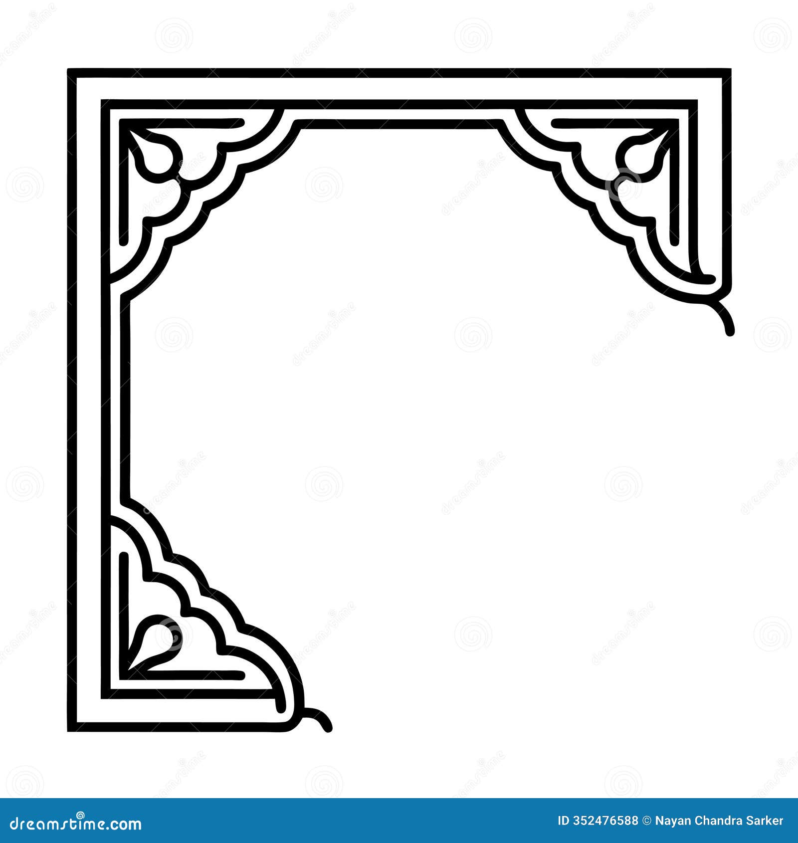 Corner Vector Line Art Illustration Stock Illustration - Illustration ...
