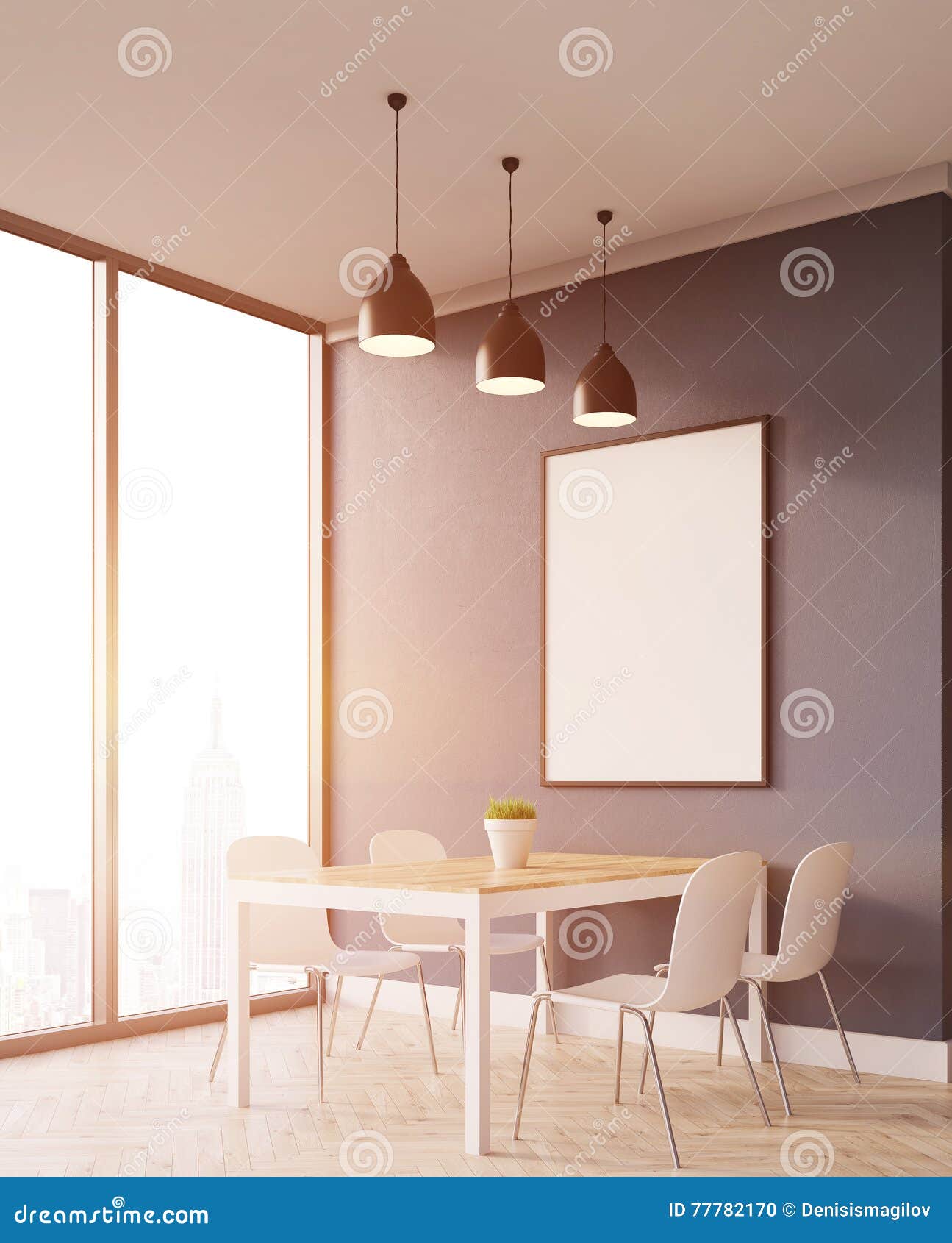 Corner View of Dining Table Stock Illustration - Illustration of blank ...