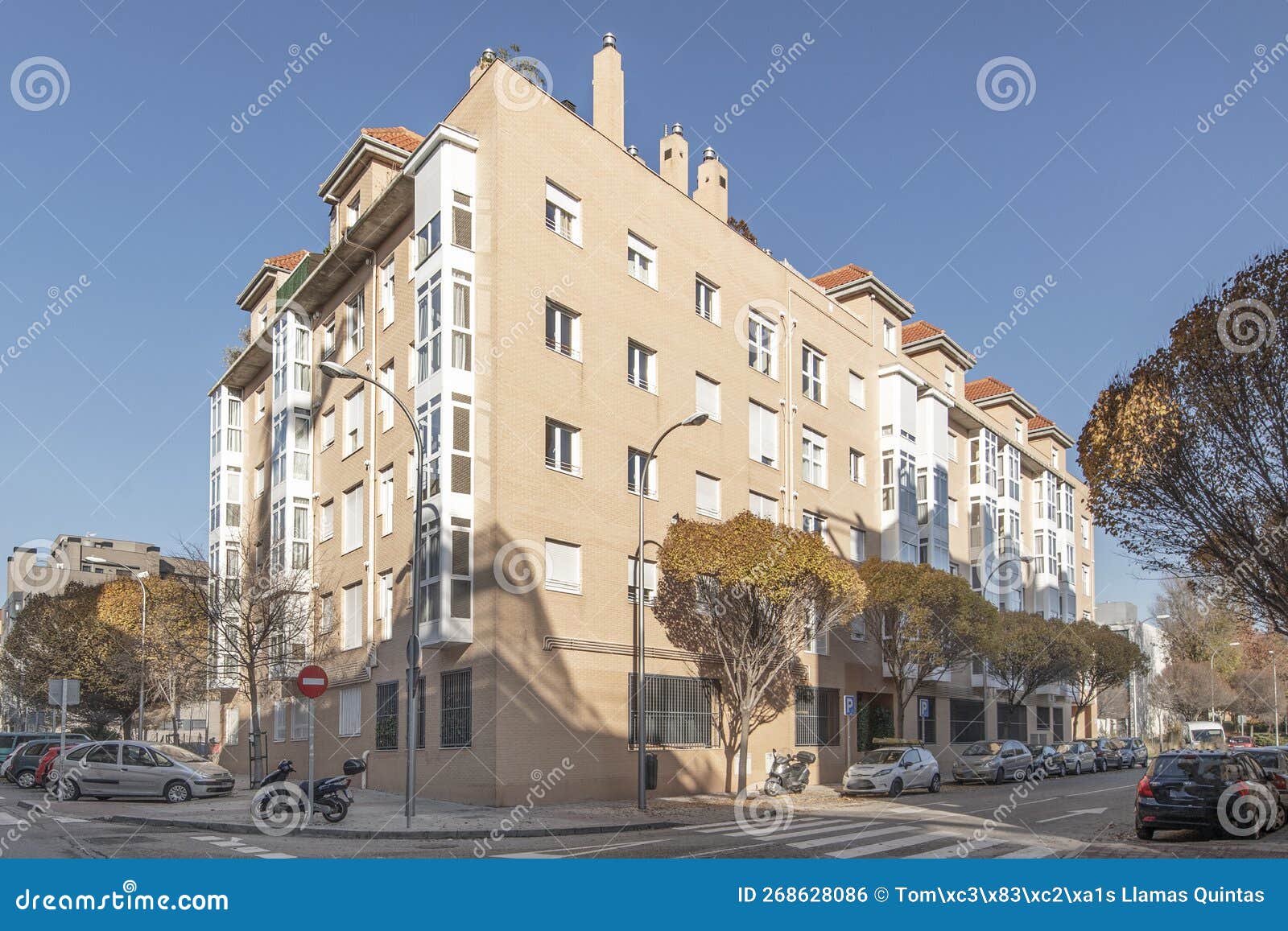 Corner View Facade of a New Urban Residential Building Stock Photo ...