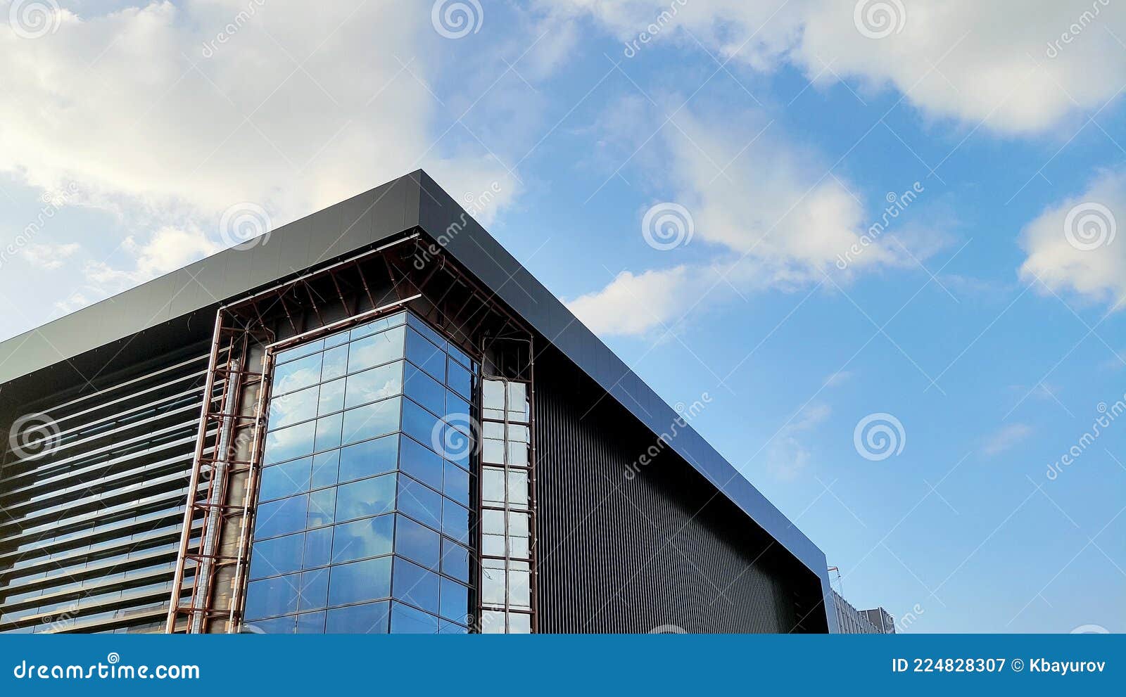 Corner View of a Modern Building with Protruding Elements Stock Image ...