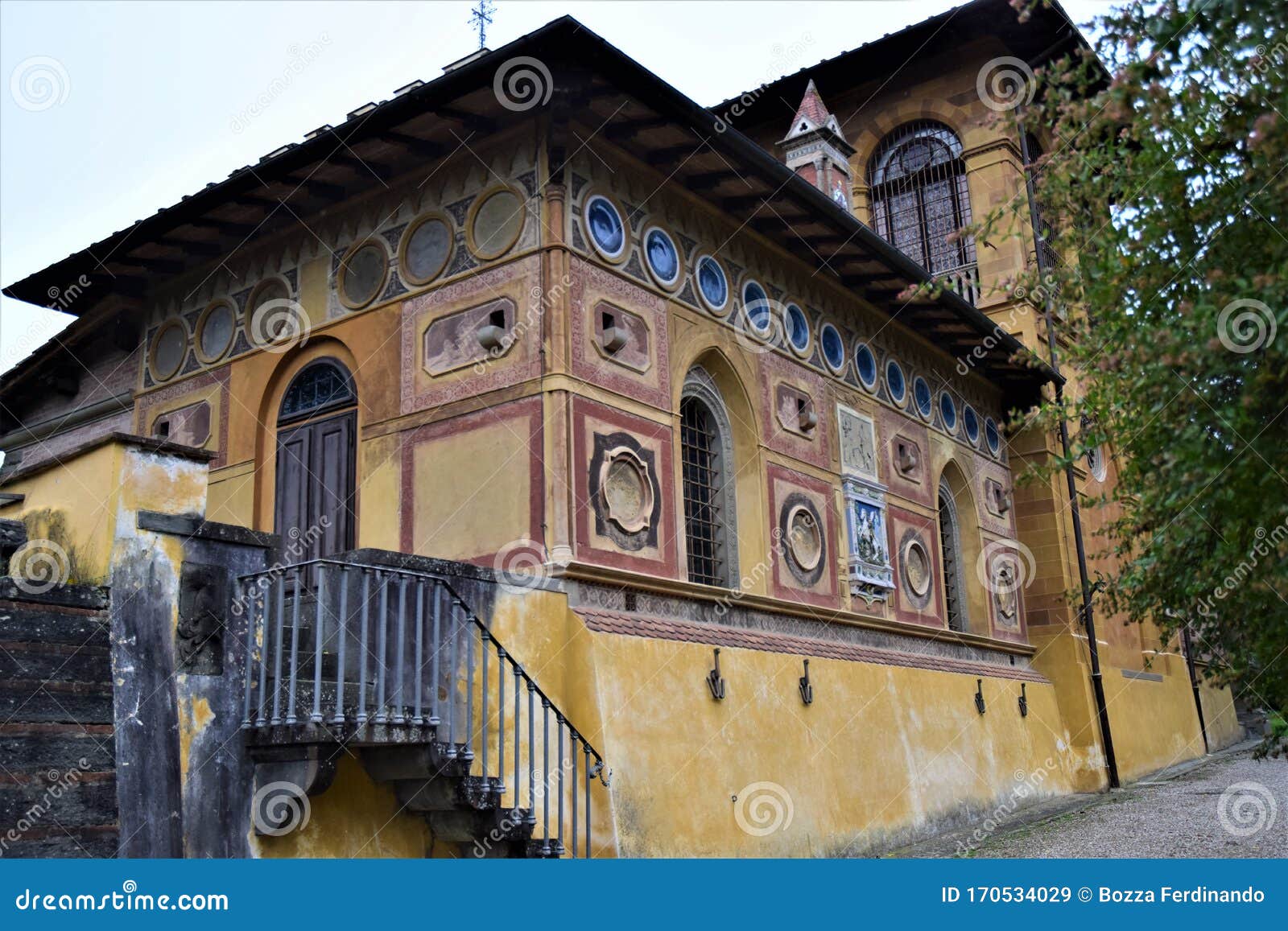 Corner View of Two Sides, with Tree Fronds, of the Ancient Stibbert ...