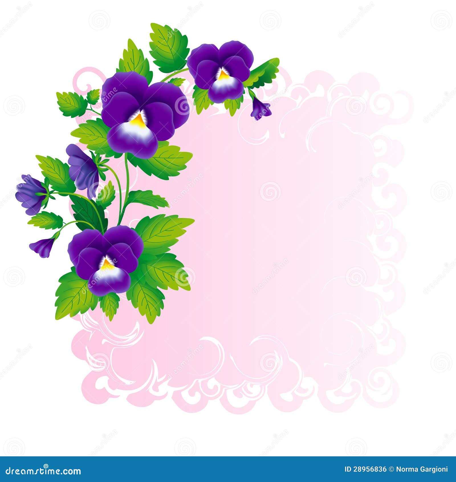 Corner of violets stock vector. Illustration of element - 28956836