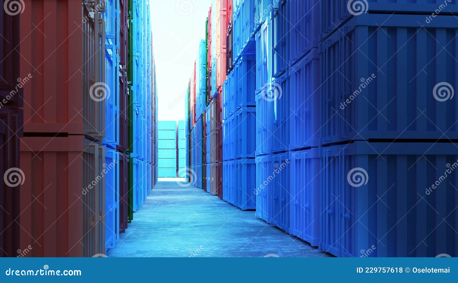 The Corner of the Walkway of the Containers in the Port Stock Photo ...
