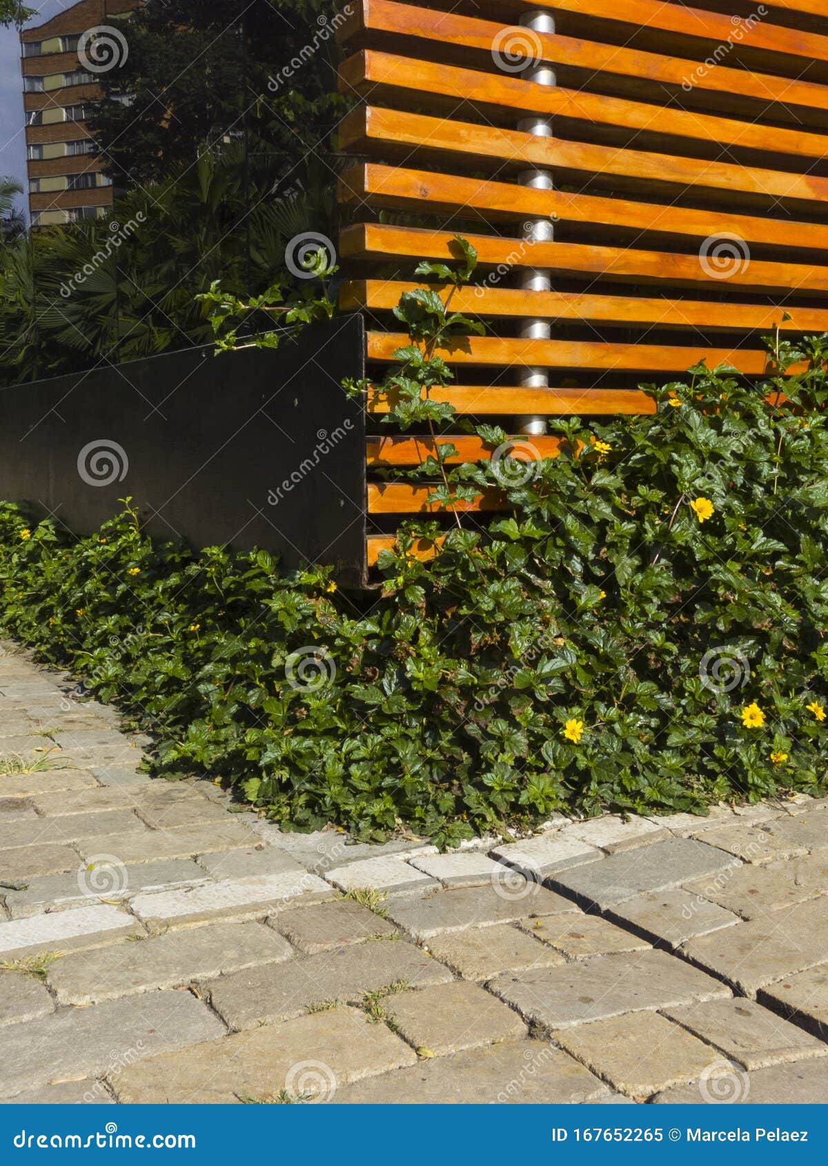 Corner of Wall of Two Types of Different Construction in Wood and Black ...