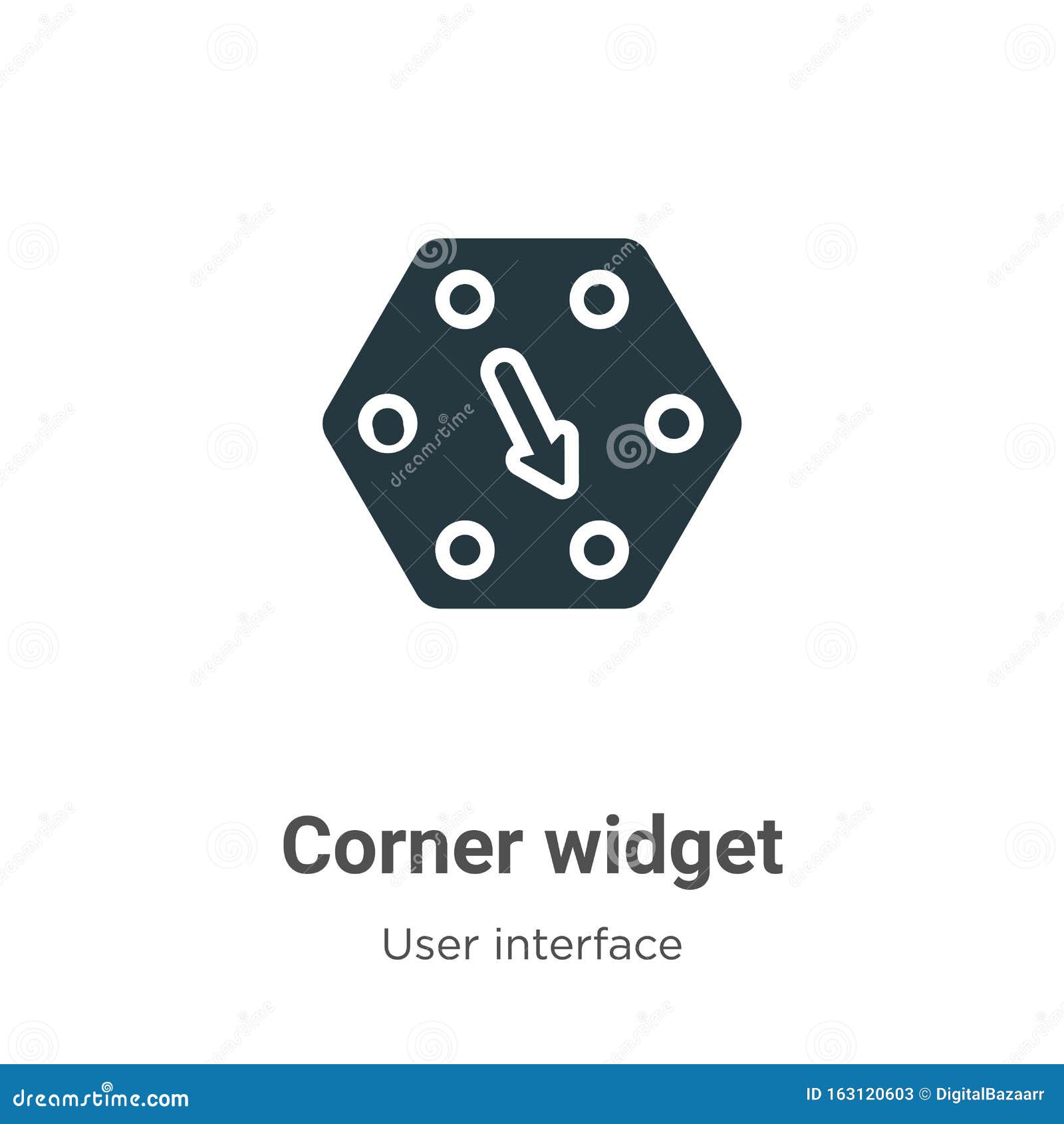 Corner Widget Vector Icon on White Background. Flat Vector Corner ...
