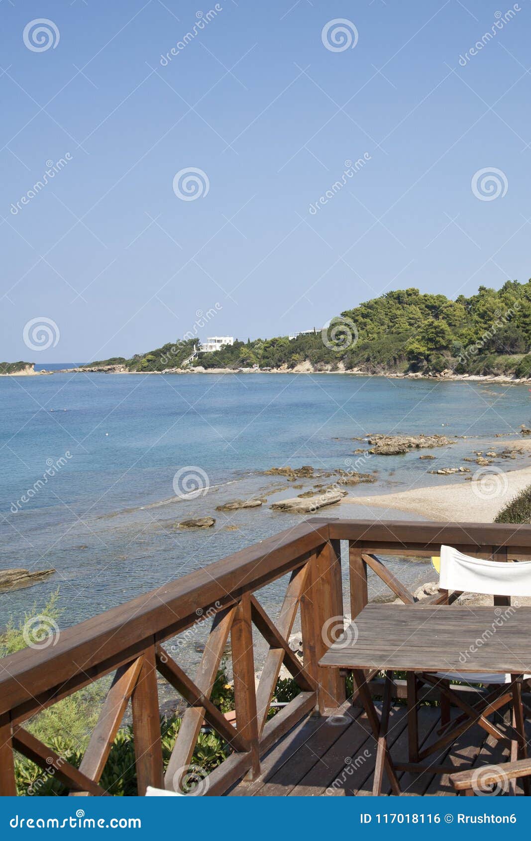 Patio overlooking beach stock photo. Image of canvas - 117018116