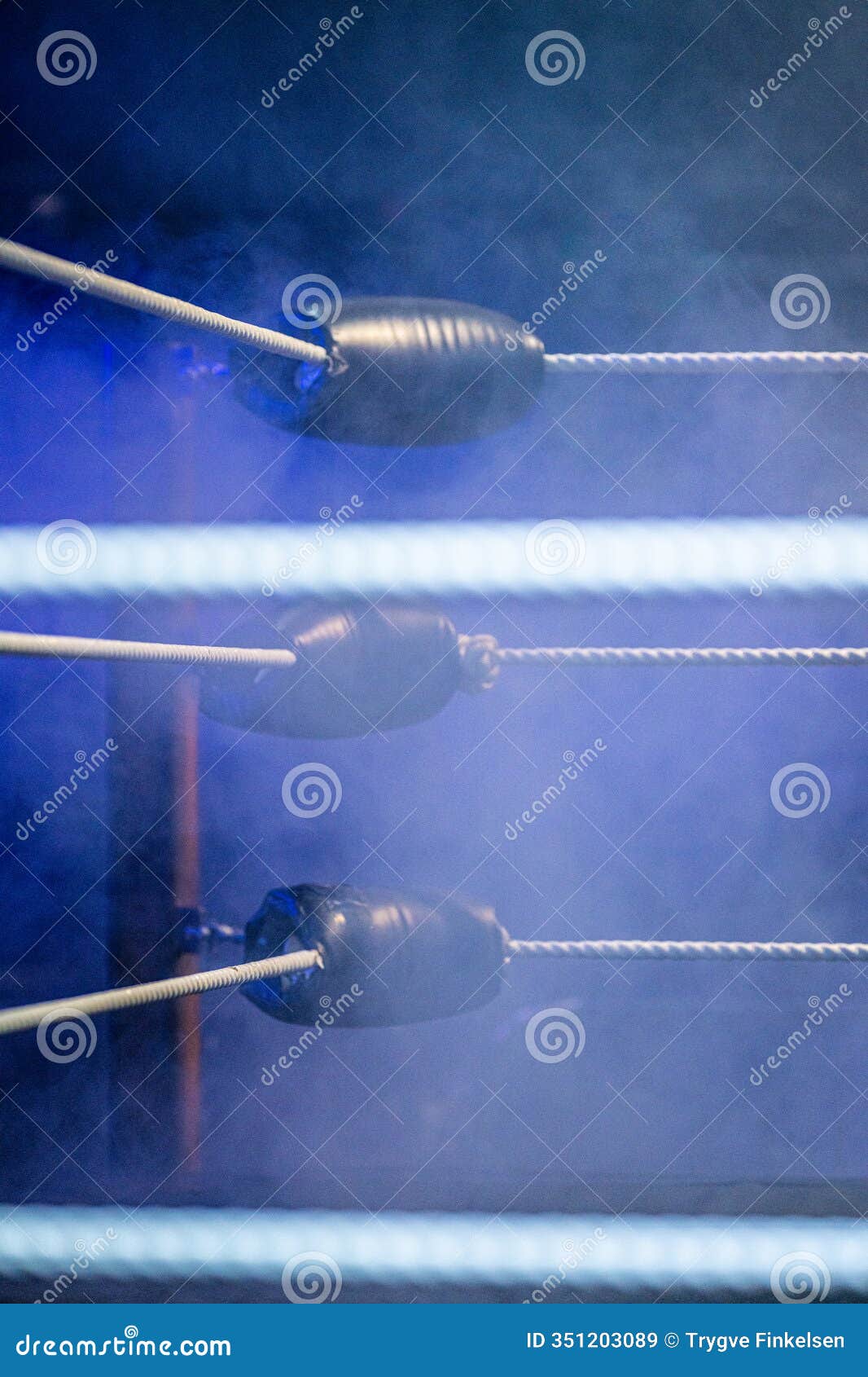 Corner of a Wrestling Ring in Fog before a Fight.. Stock Image - Image ...