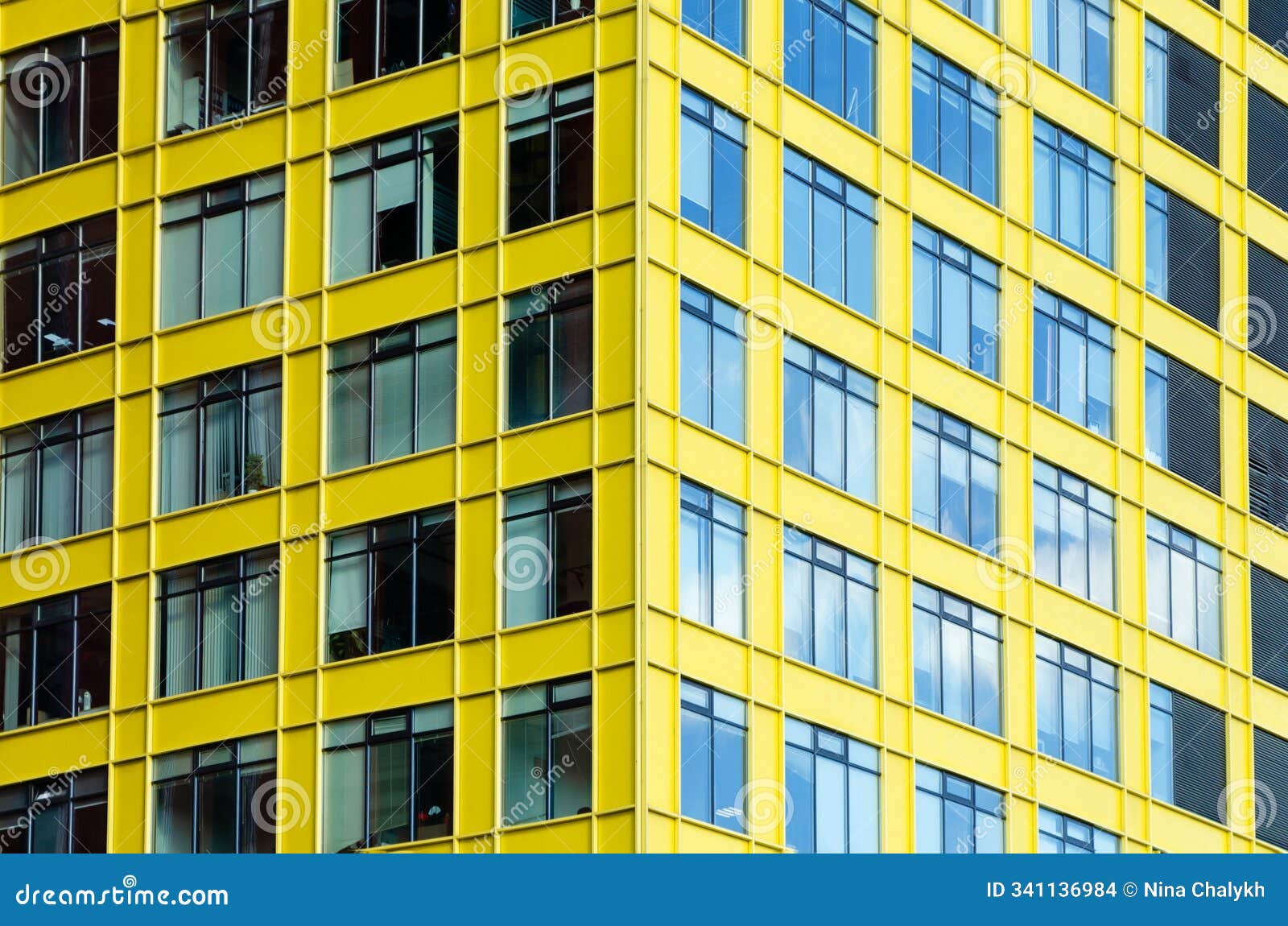 Corner of Yellow Building, Geometric Urban Background Stock Photo ...