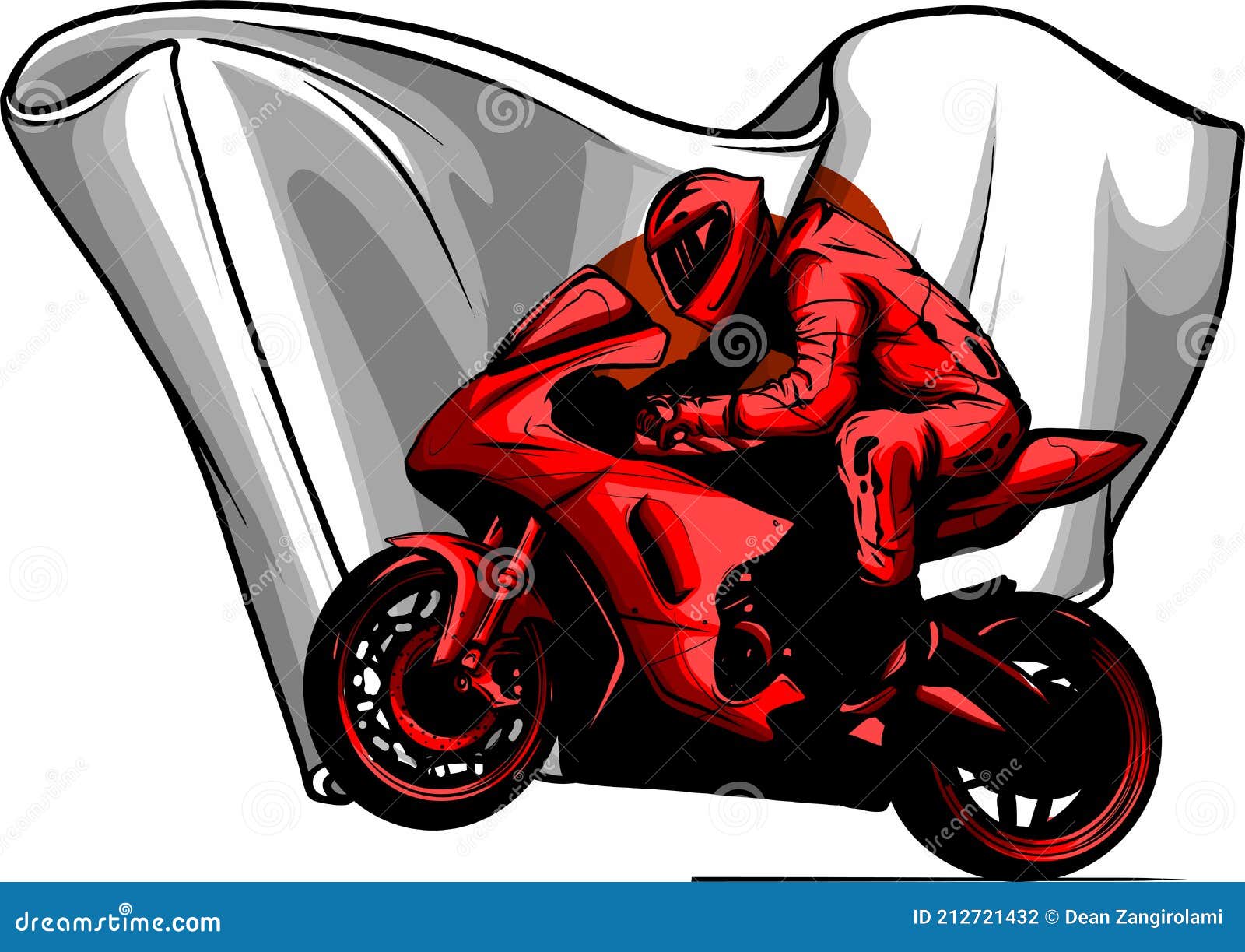 Red Motorsport Cornering Lean, Racing Motorbike Lean Angle In Riding ...