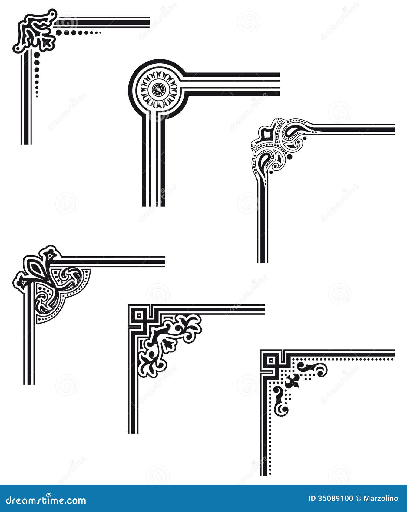 Corners stock vector. Illustration of retro, award, border - 35089100