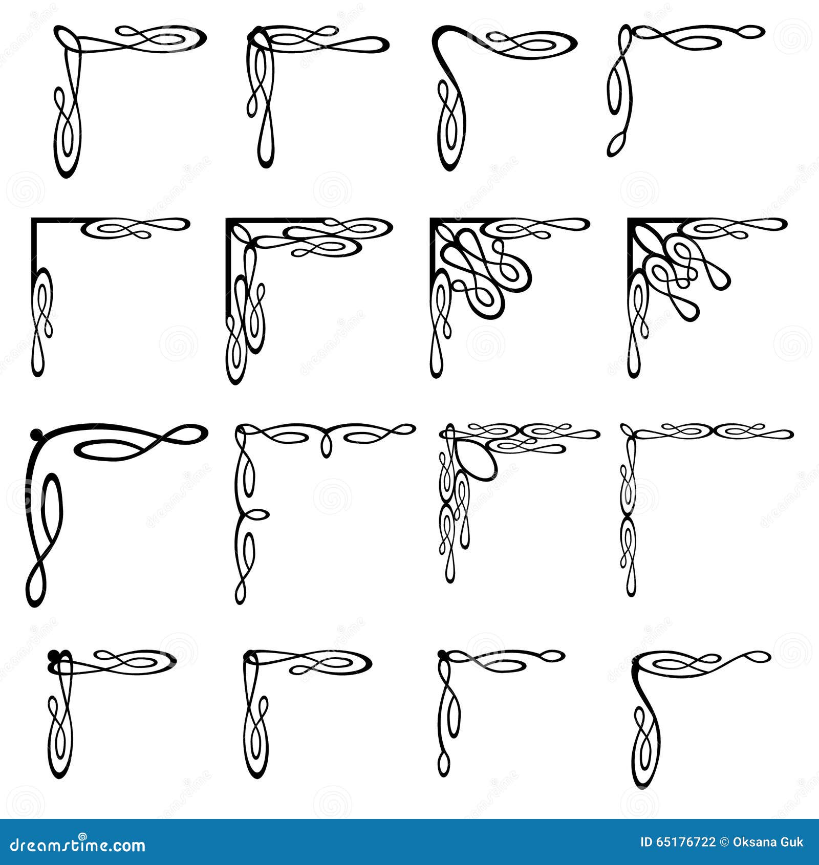 Corners Design of Interwoven Lines Stock Vector - Illustration of ...