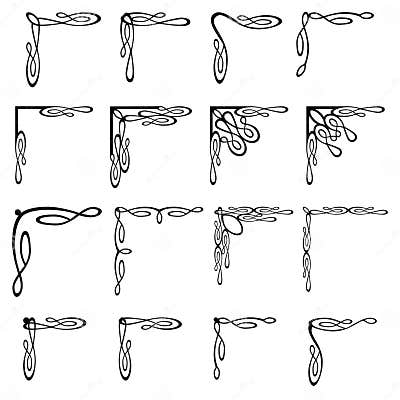 Corners Design of Interwoven Lines Stock Vector - Illustration of ...