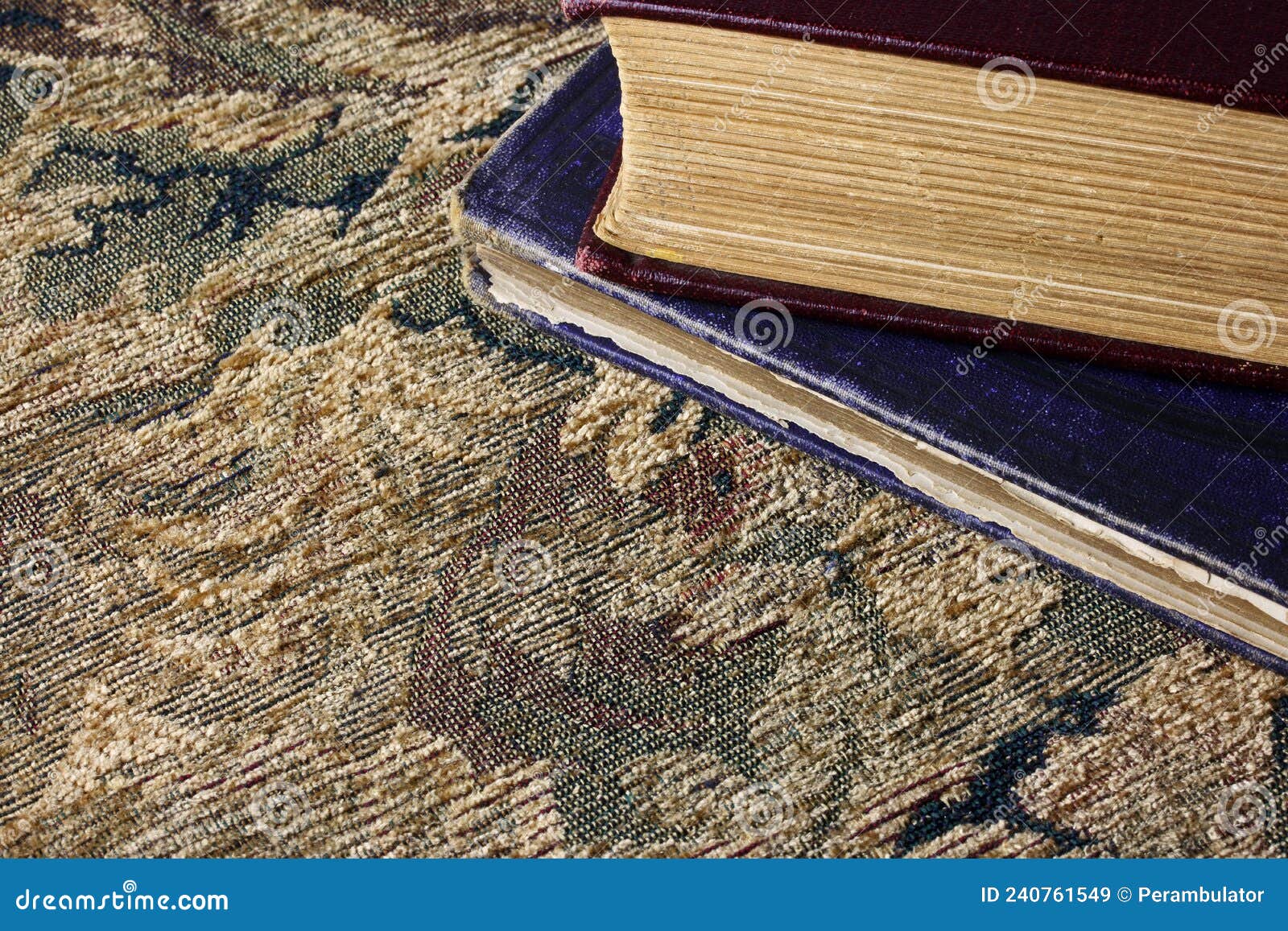 OLD BOOKS WITH DISCOLORED PAGES AND THUMB INDEX INDENTATIONS Royalty ...