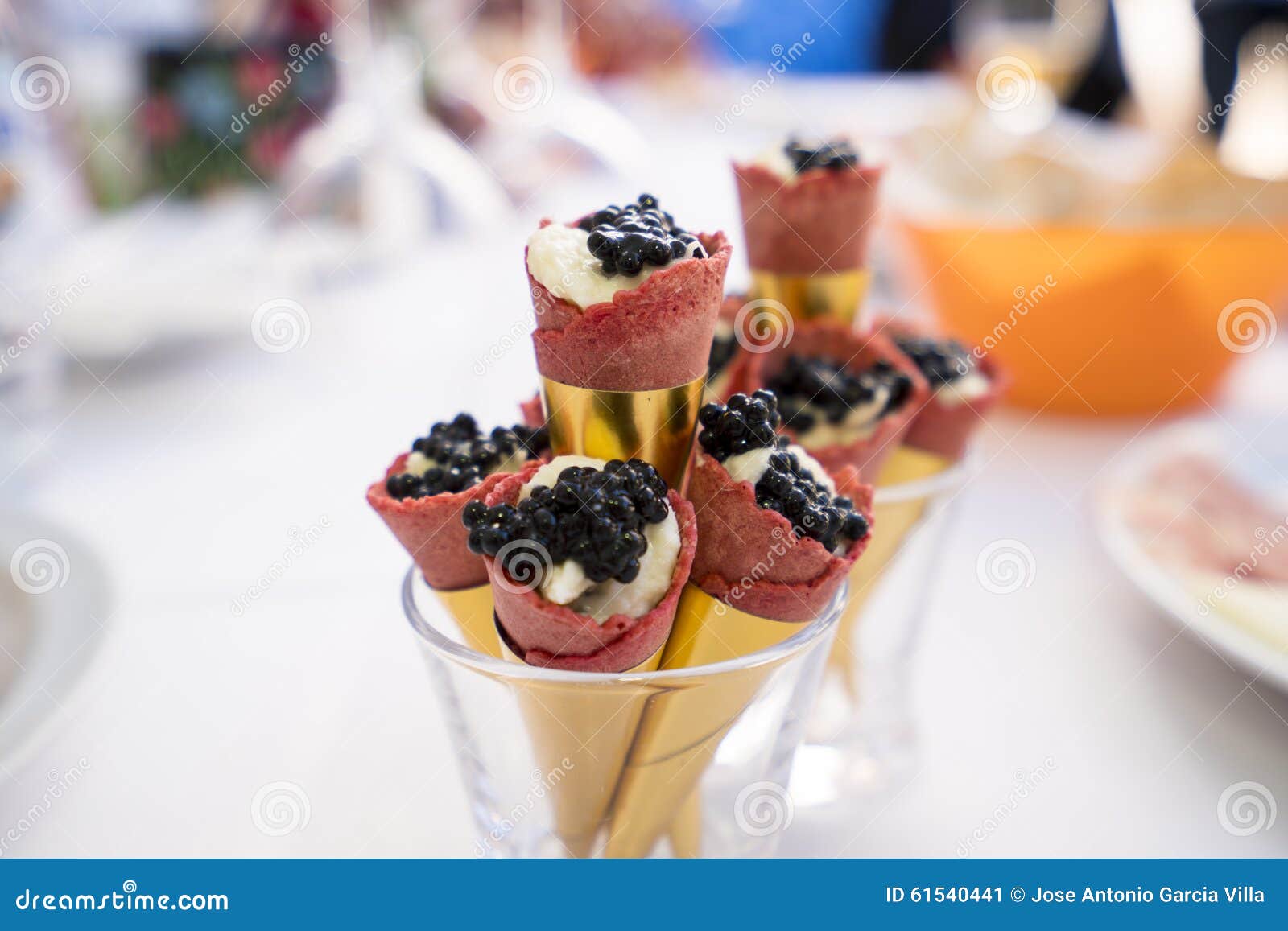 Cornet stock image. Image of dish, food, caviar, codfish - 61540441