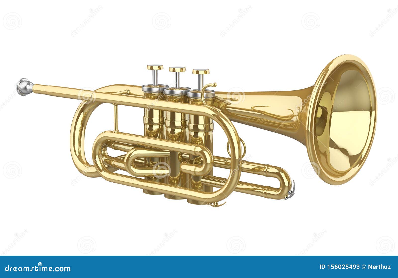 Isolated Cornet Outline. Musical Instrument Cartoon Vector ...
