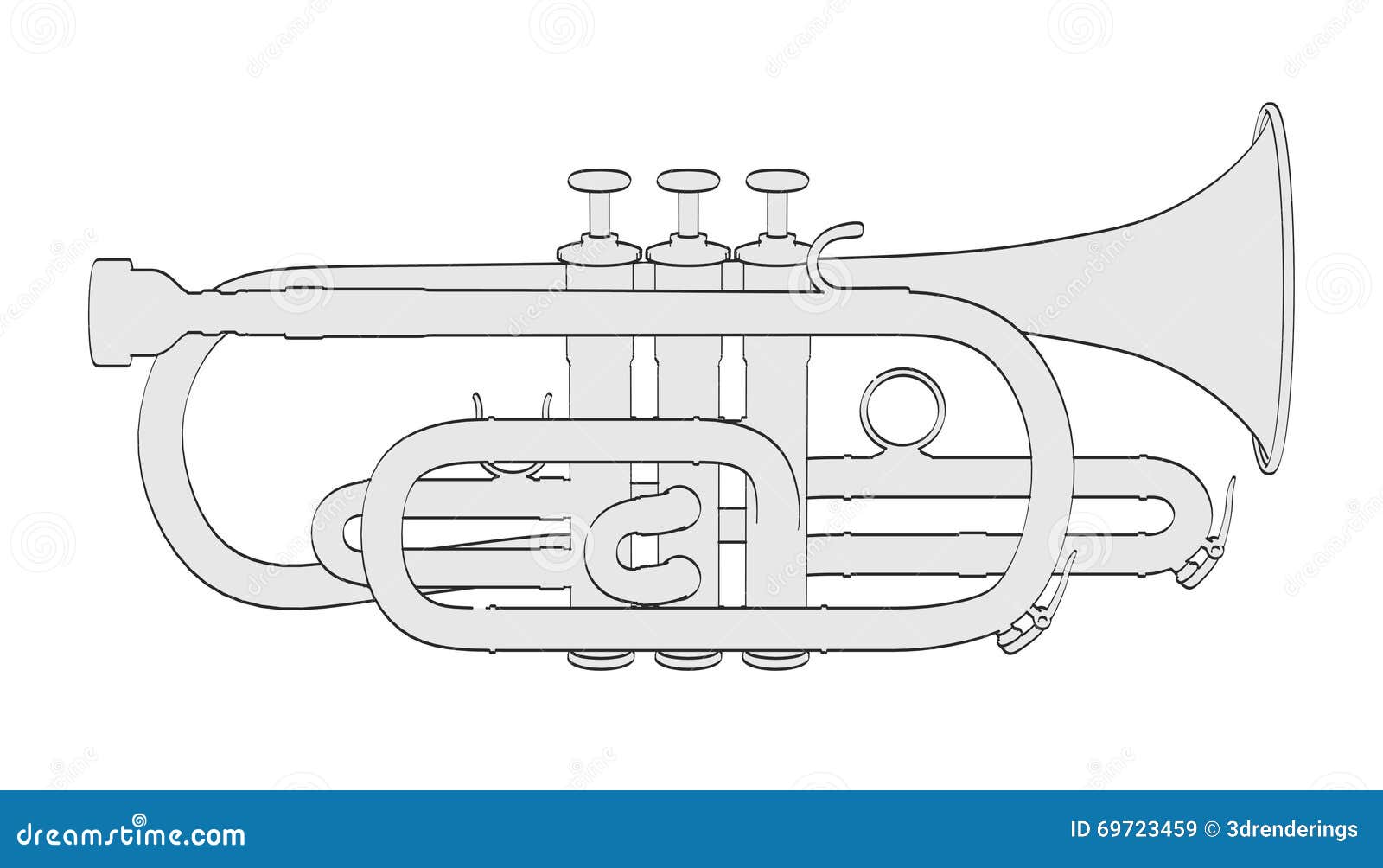 Cornet stock illustration. Illustration of play, pipe - 69723459