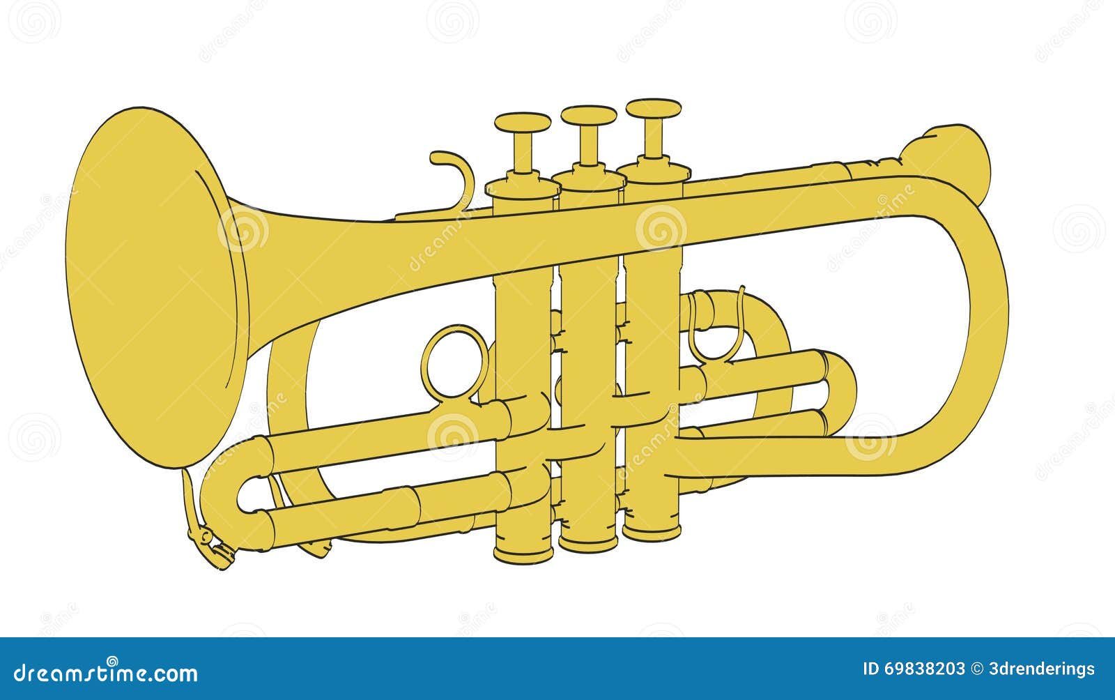 Cornet stock illustration. Illustration of classic, wind - 69838203