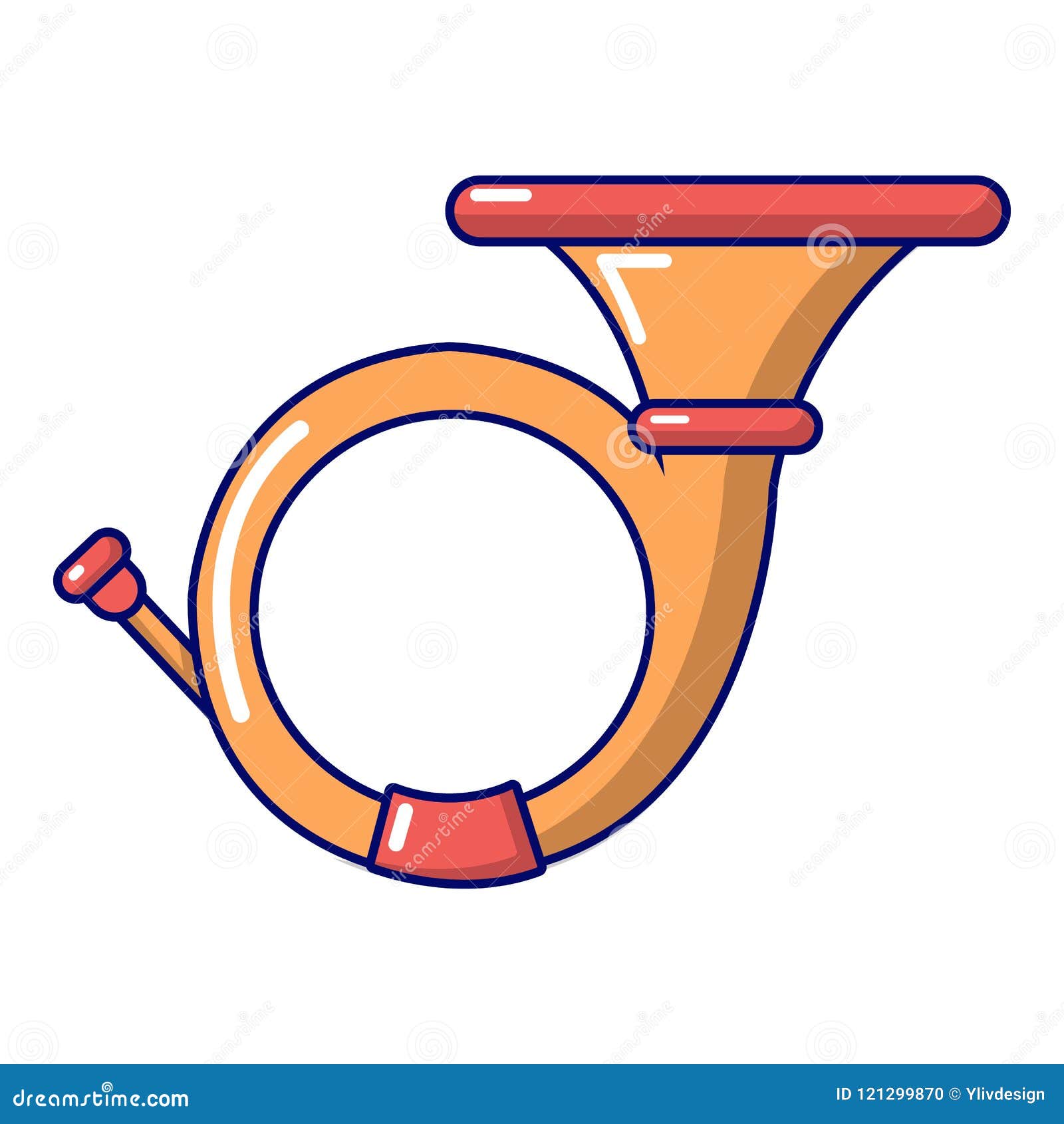 Cornet icon, cartoon style stock vector. Illustration of horn - 121299870