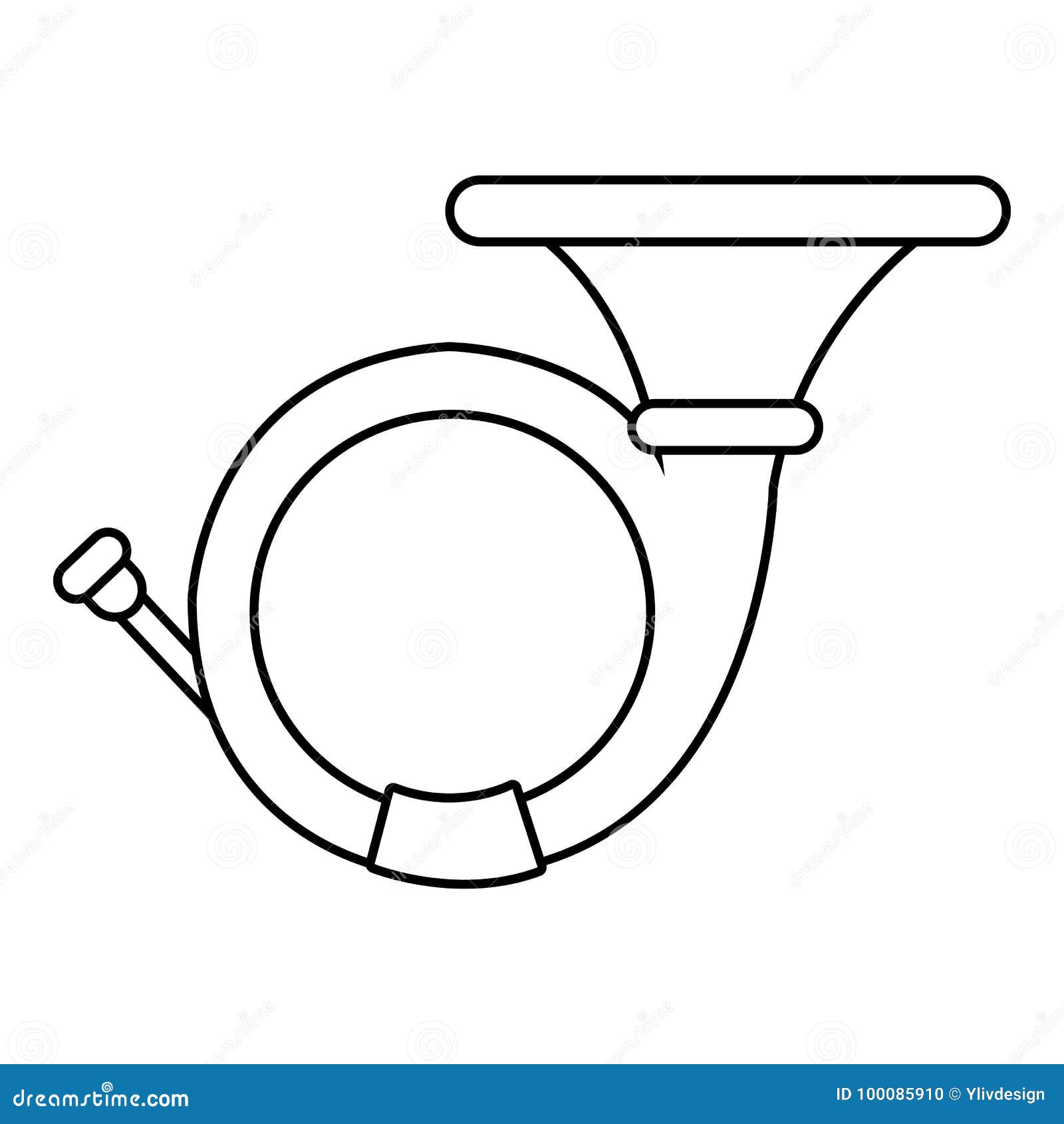 Cornet Icon , Outline Style Stock Vector - Illustration of classical ...