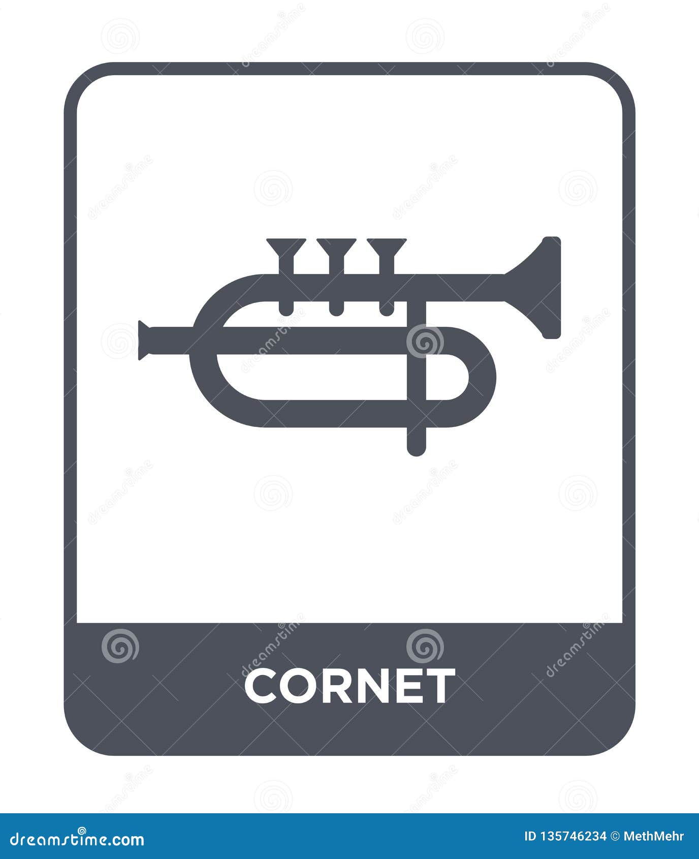 Cornet Icon in Trendy Design Style. Cornet Icon Isolated on White ...