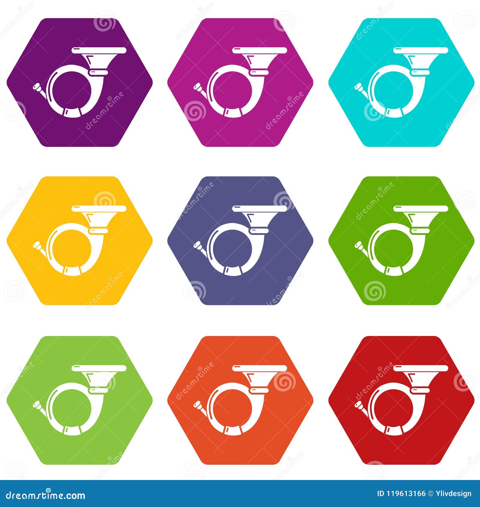 Cornet icons set 9 vector stock vector. Illustration of element - 119613166