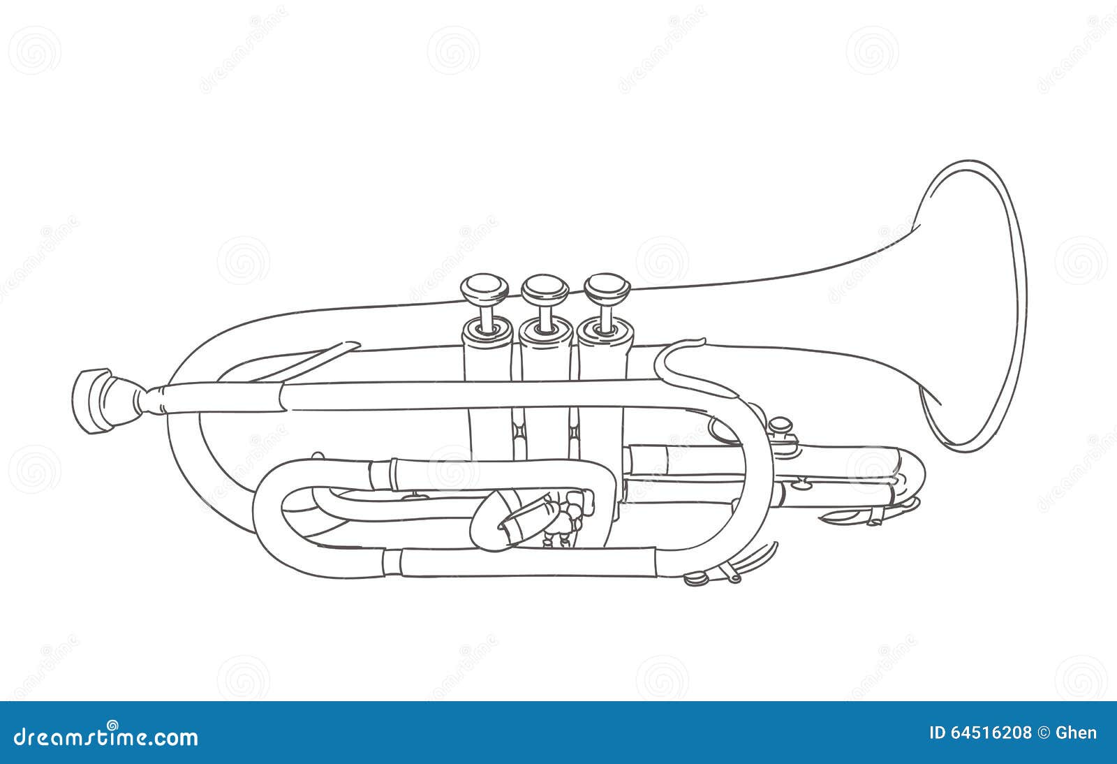 Cornet Instrument Drawing at William Fellows blog