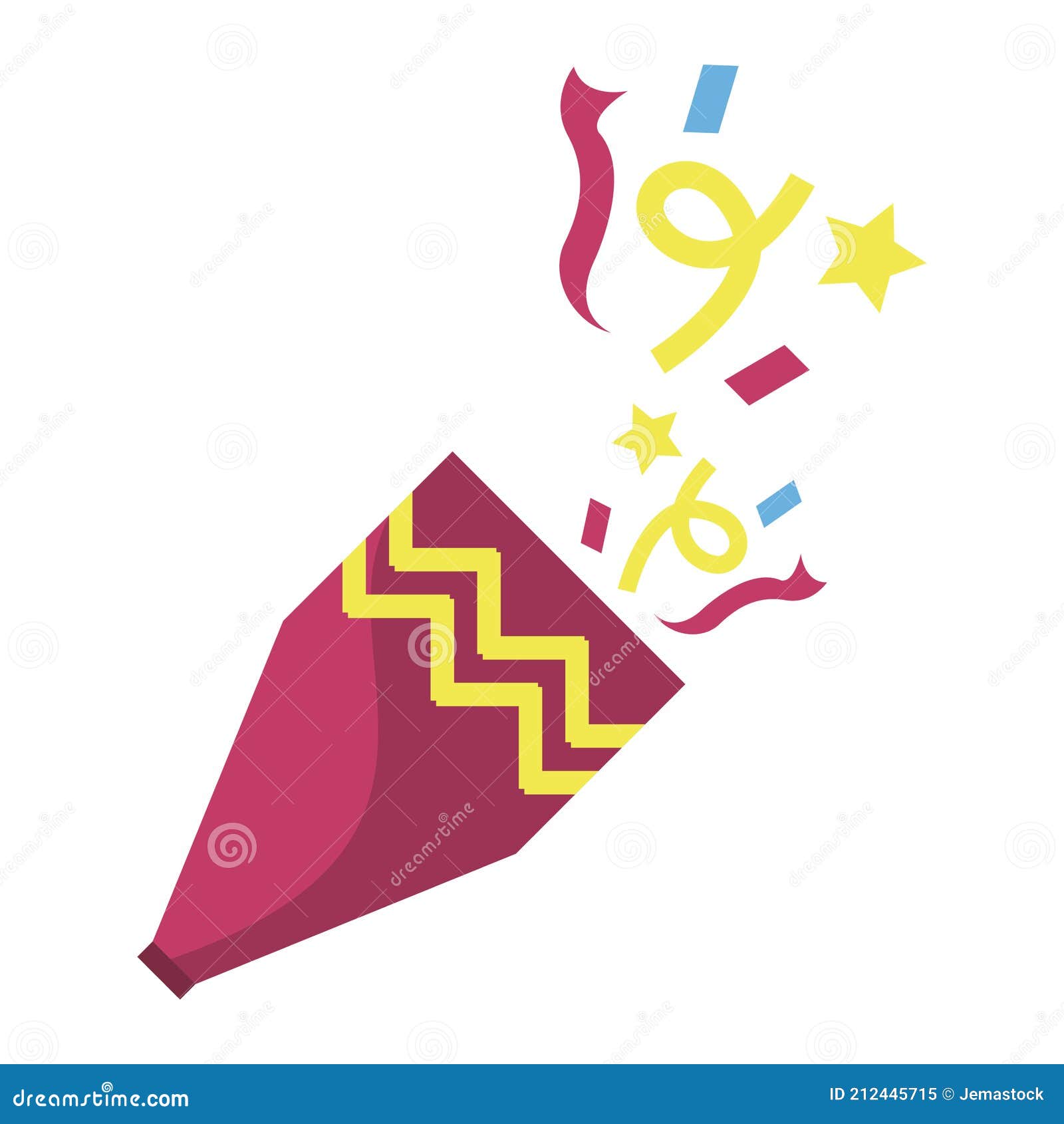 Corneta y confeti ilustración del vector. Ilustración de feliz - 212445715