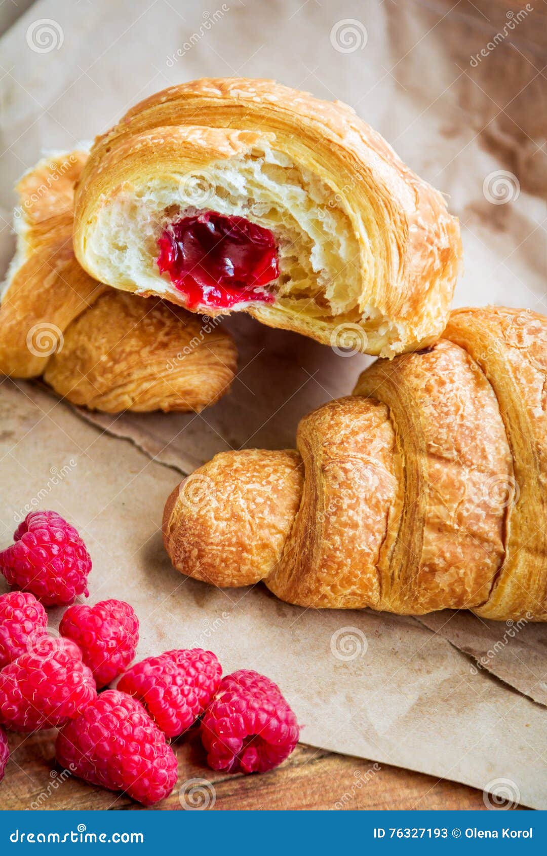 Cornetto with Raspberry Jam Stock Image - Image of ingredient, fresh ...