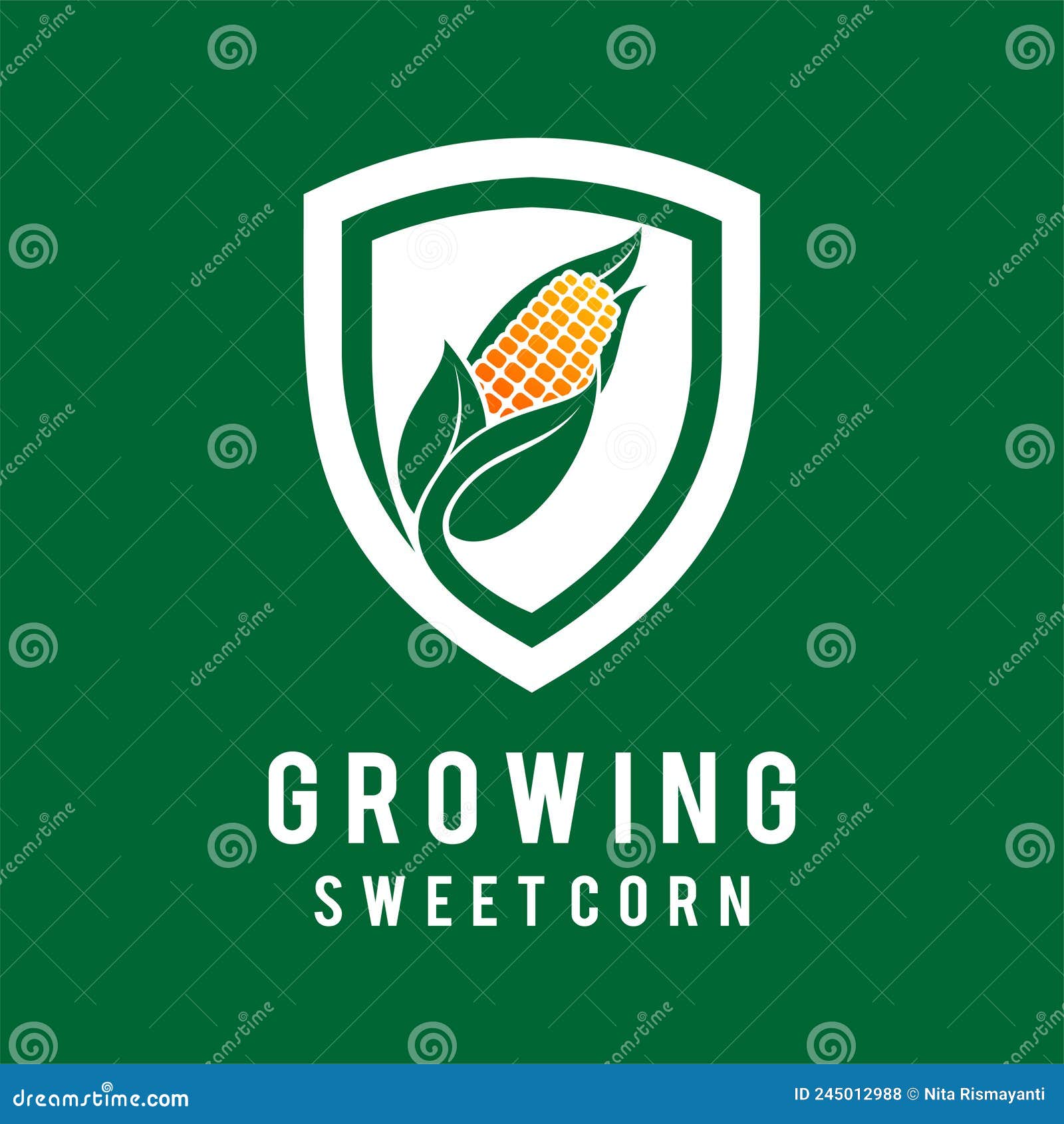 Cornfield Logo Design with Shield Concept Stock Vector - Illustration ...
