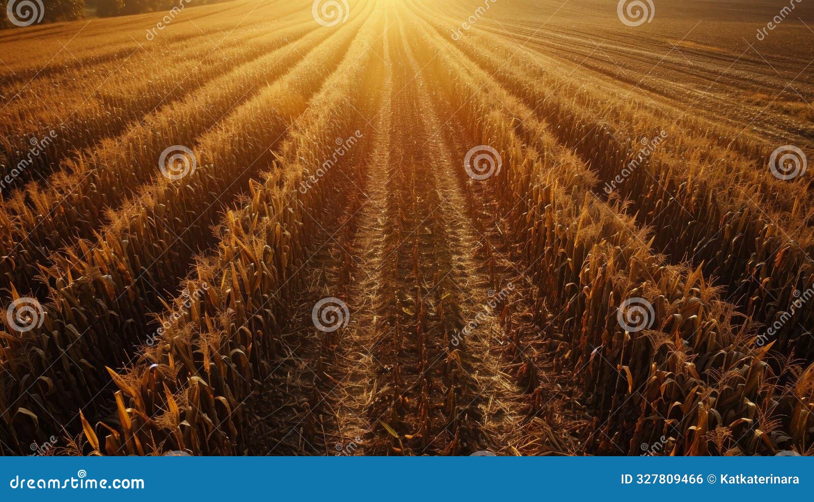 Cornfield Top View with Corn Cob on Farm , Generated AI Stock Photo ...