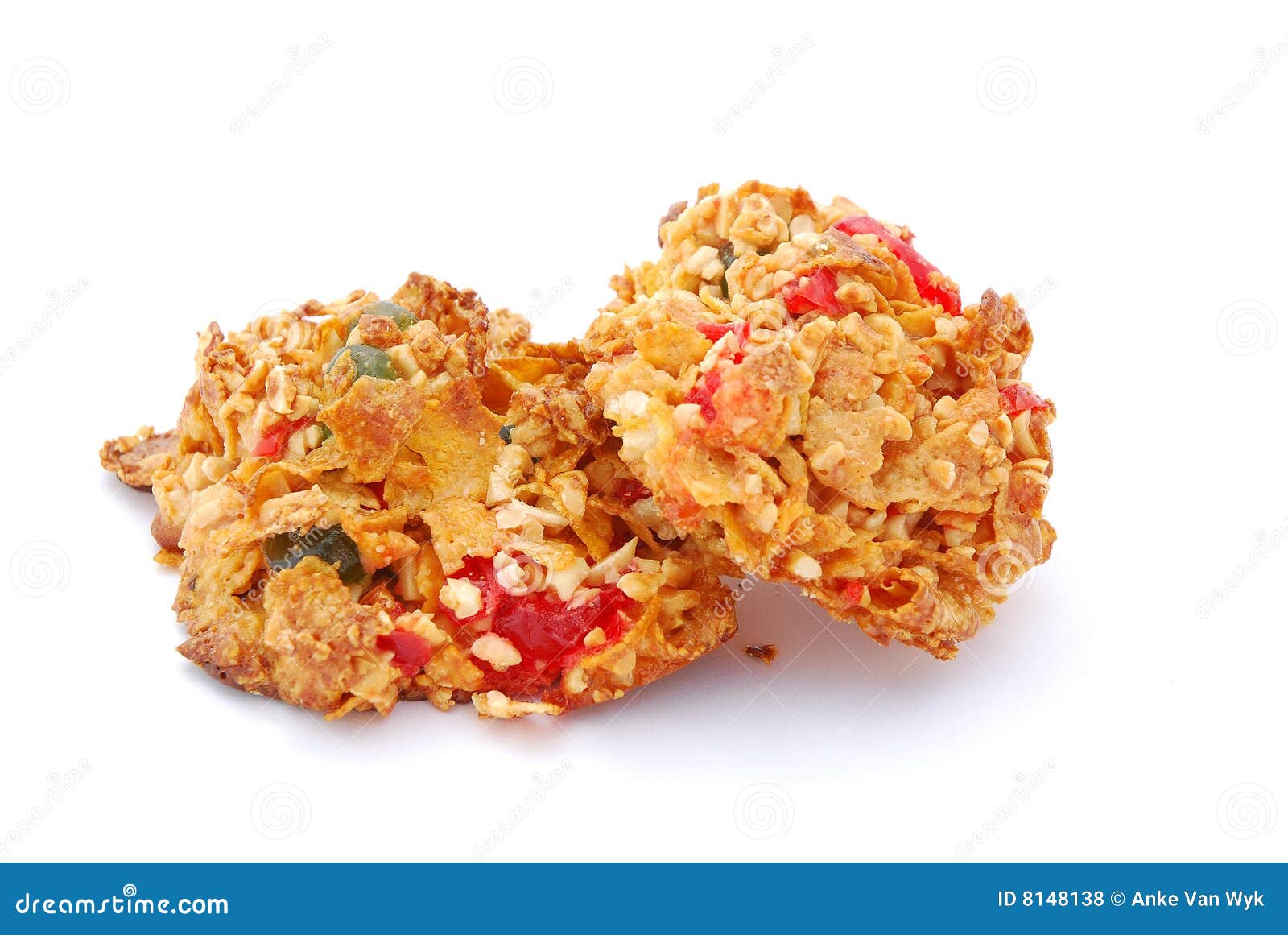 Cornflake and Candied Fruit Cookies Stock Photo - Image of candied ...