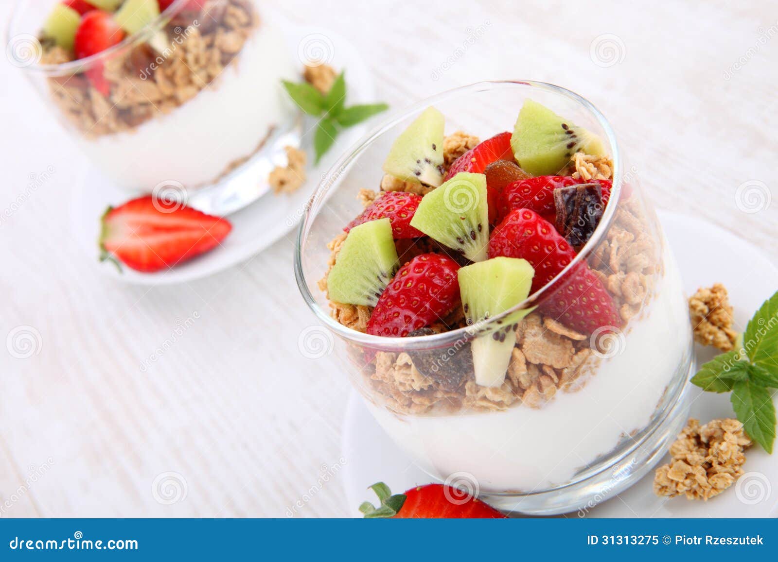 Cornflakes with Fresh Fruits and Yogurt Stock Image - Image of fruits ...