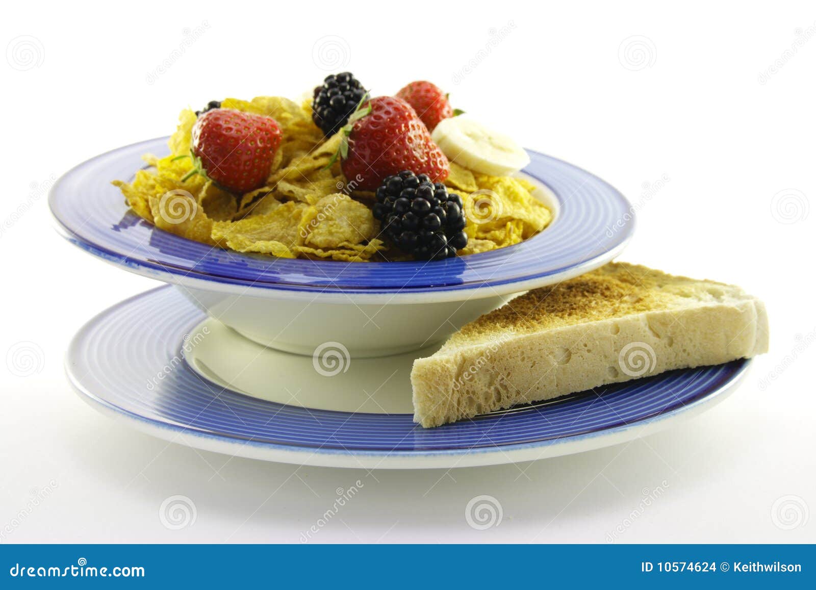 Cornflakes and Fruit with Toast Stock Photo - Image of corn, lifestyle ...
