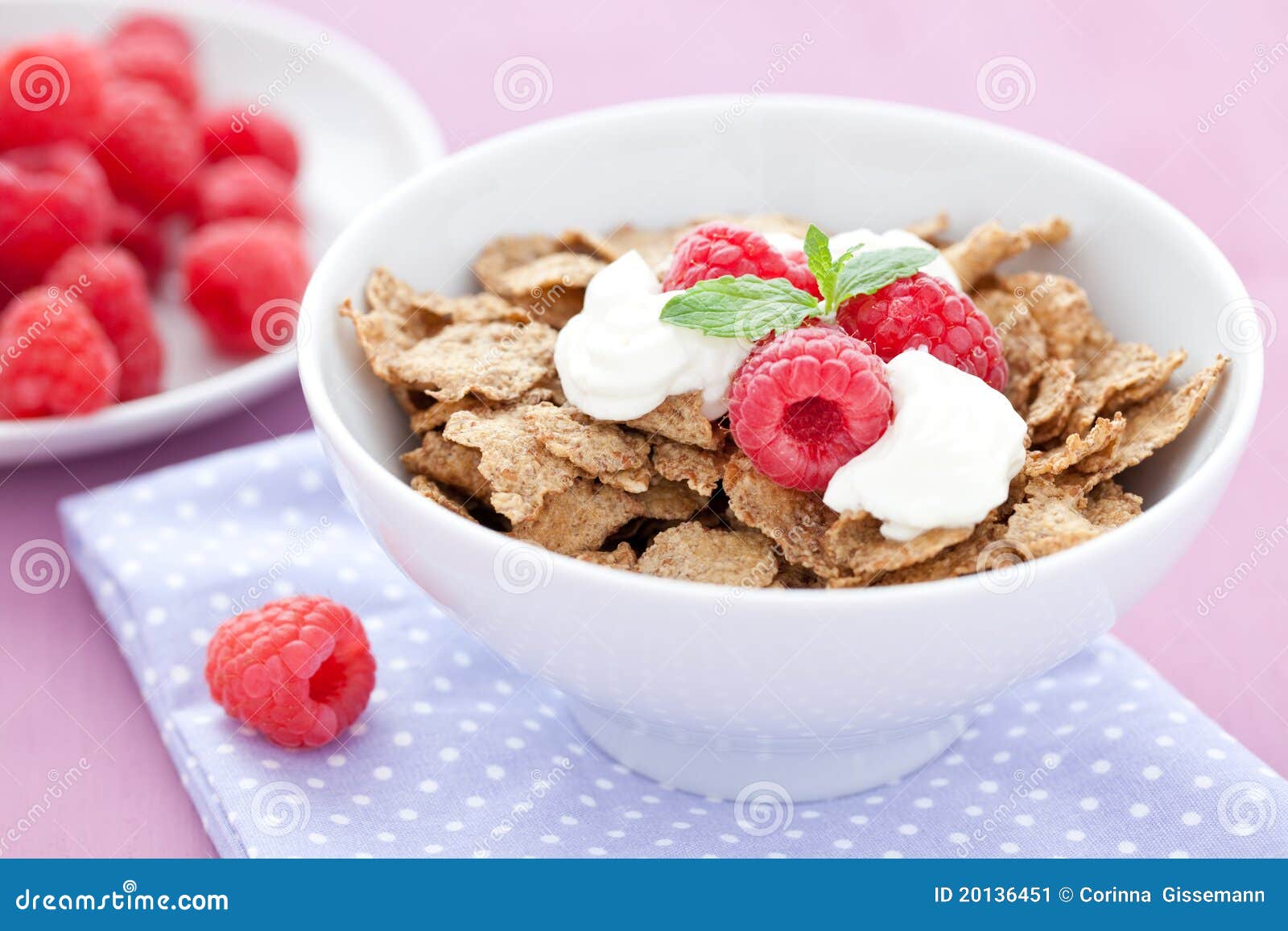 Cornflakes and fruits stock image. Image of raspberries - 20136451
