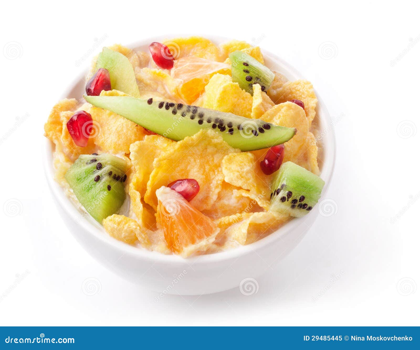 Cornflakes and Fruits in Bowl Stock Image - Image of dried, home: 29485445