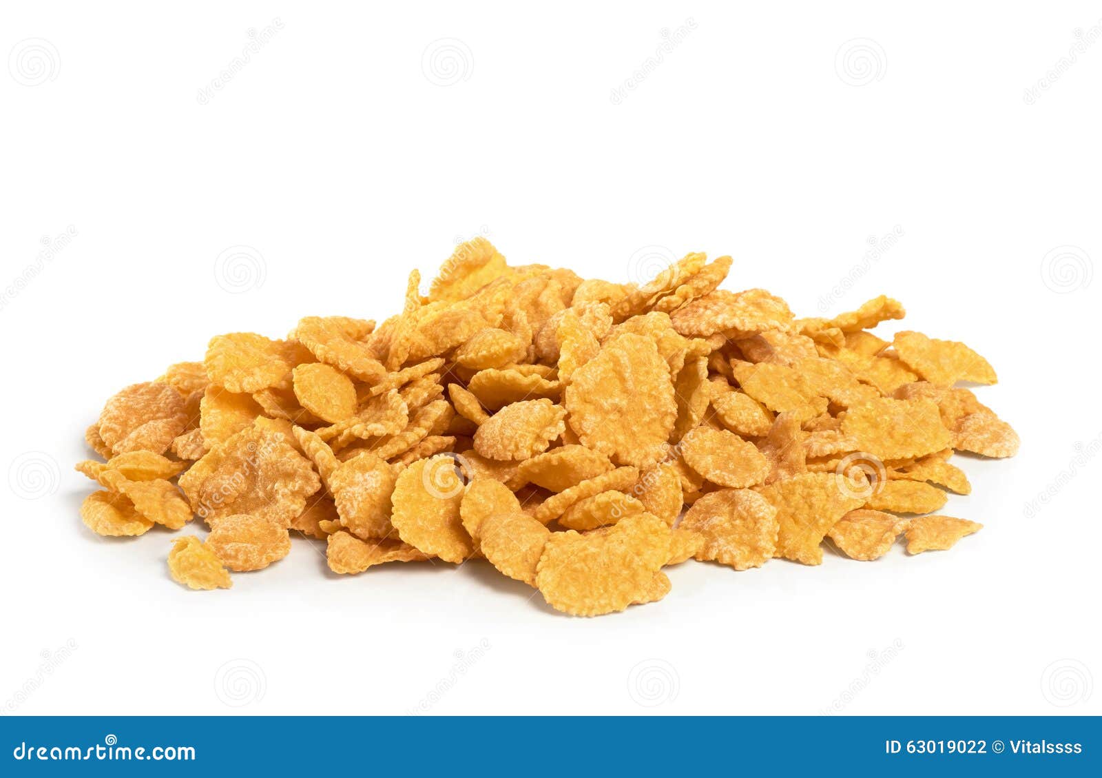 Cornflakes Isolated on White Background. Stock Photo - Image of grain ...