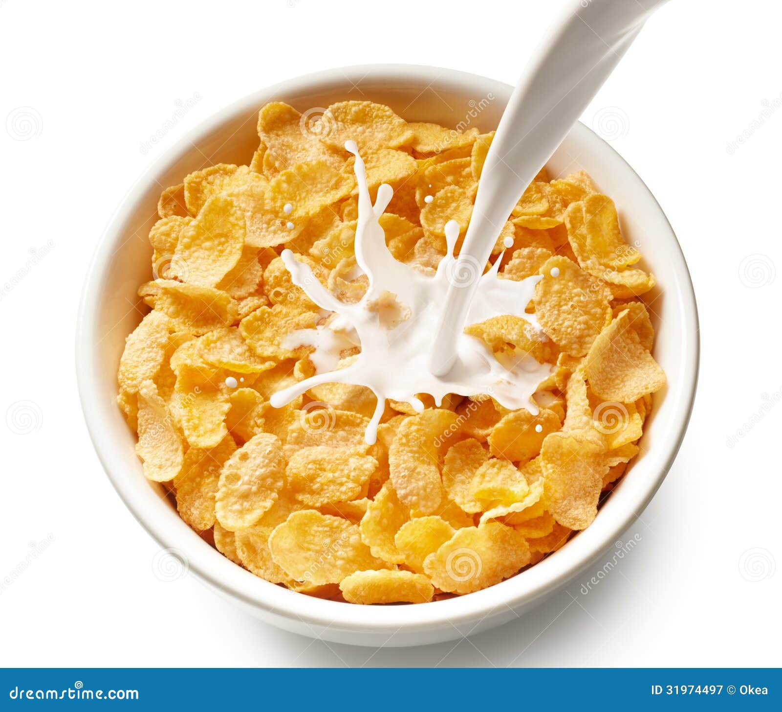 Cornflakes met melk stock afbeelding. Afbeelding bestaande uit ...