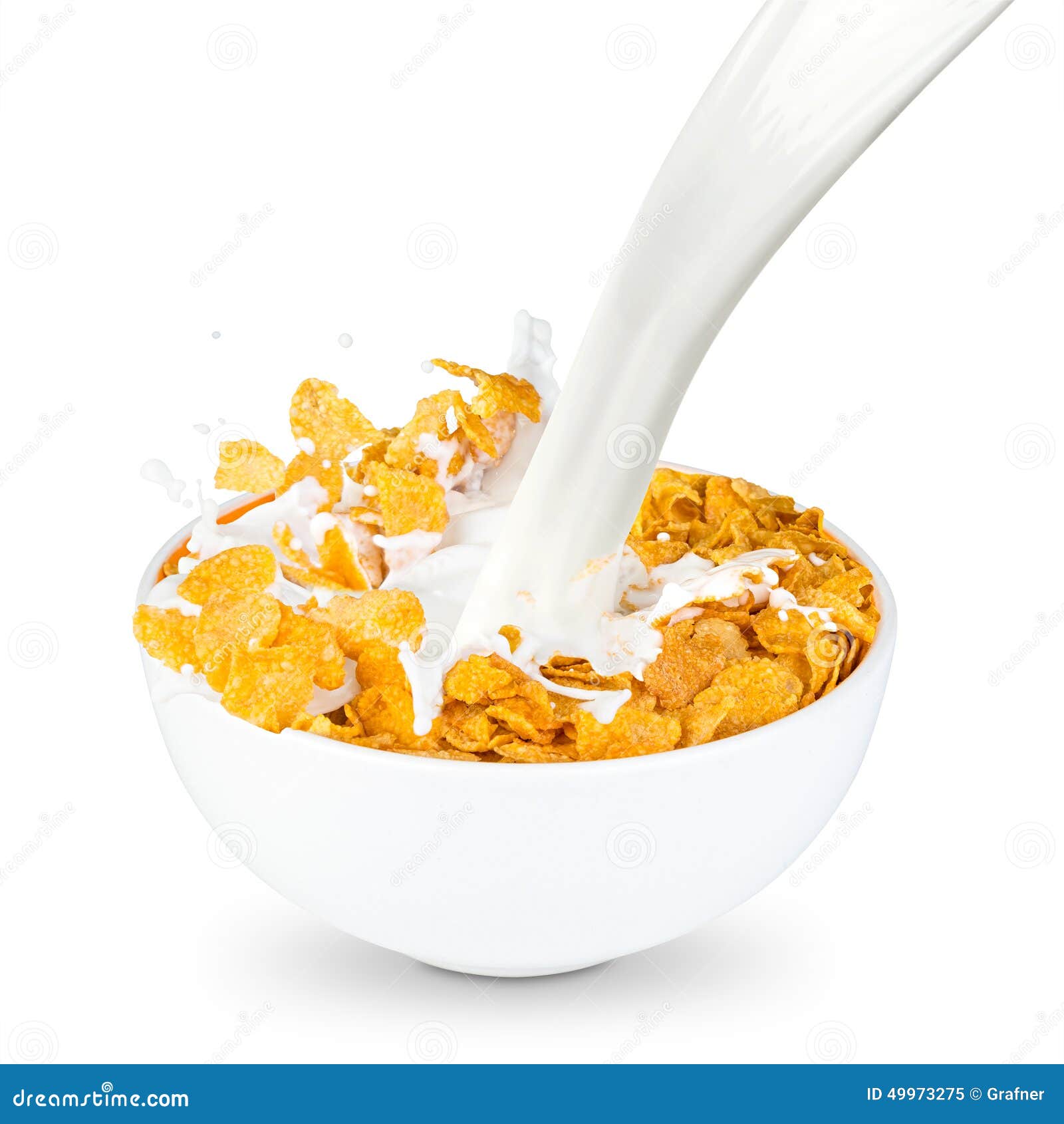 Cornflakes milk splash stock image. Image of health, organic - 49973275