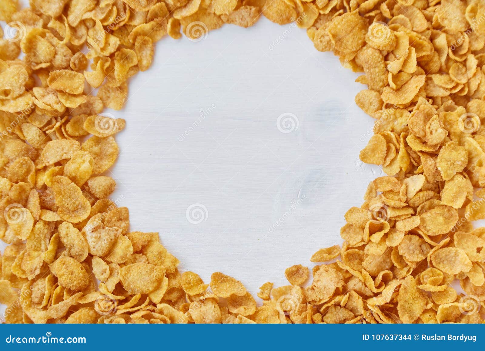 Cornflakes Scattered On The Table Royalty-Free Stock Photo ...
