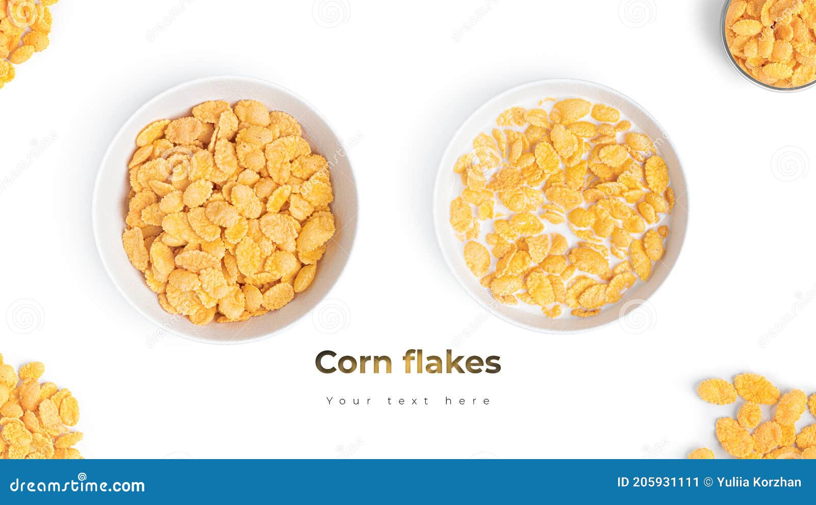 Cornflakes on a White Background. Stock Image - Image of background ...