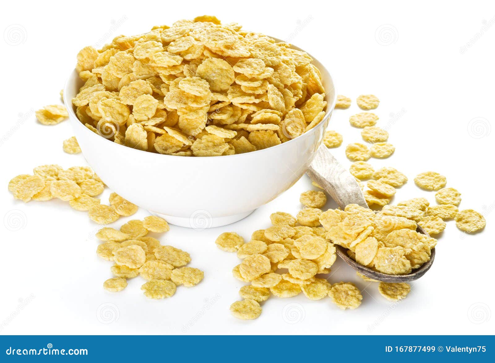 Cornflakes in the White Bowl Stock Image - Image of food, meal: 167877499