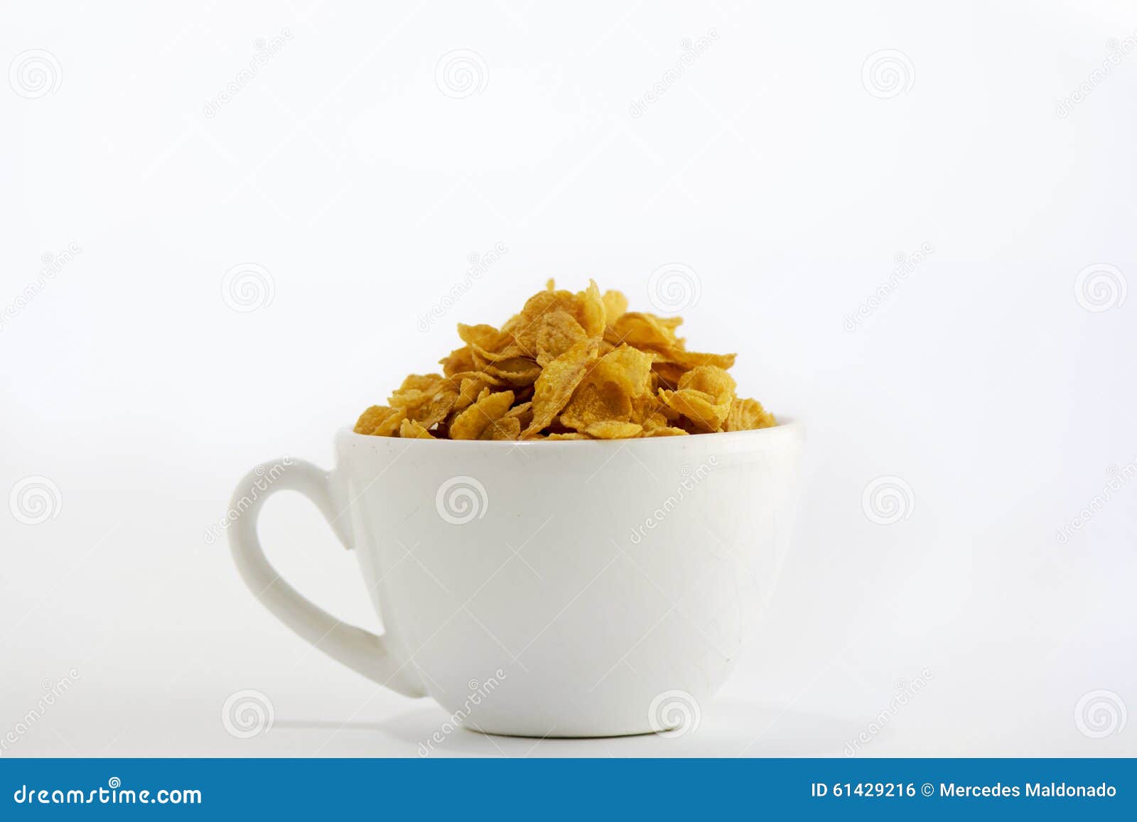 Cornflakes in a White Cup Breakfast Stock Photo - Image of cereal, diet ...